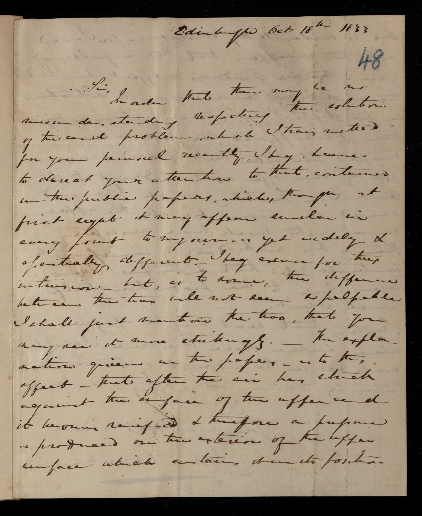 Unpublished letter, regarding 'A curious fact' from John Coombe to ...