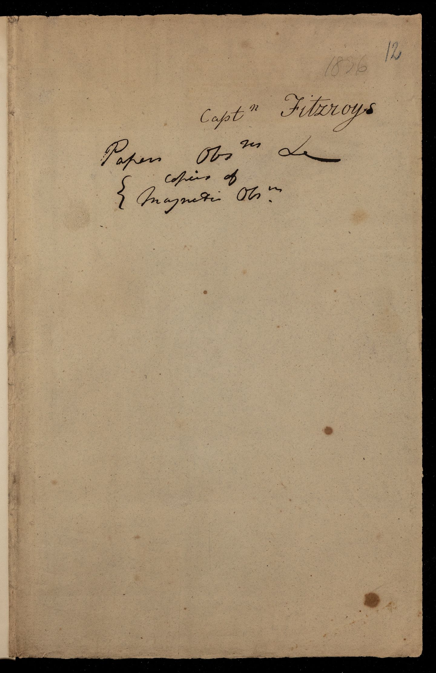 Unpublished paper, 'Magnetic observations at the Royal Observatory Cape ...