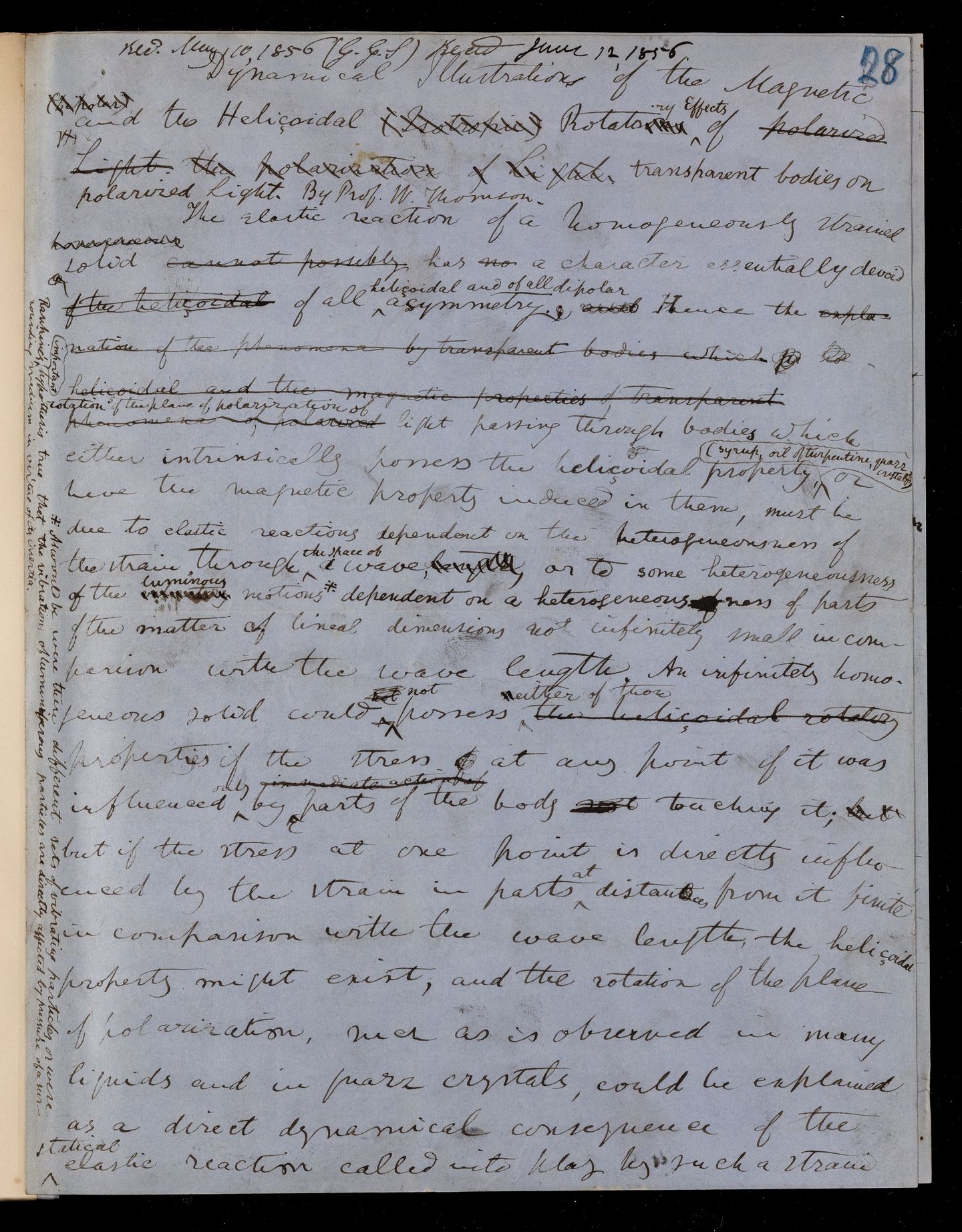 Unpublished paper, 'Dynamical illustrations of the magnetic and the ...