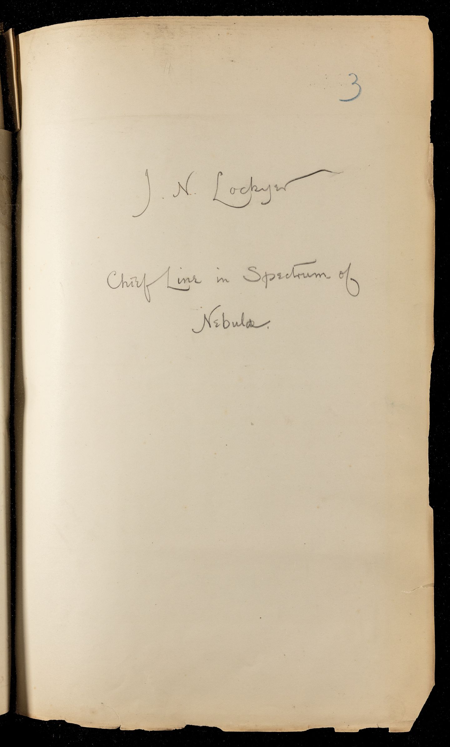 Paper, 'On the chief line of the spectrum of the nebulae [in Orion]' by ...