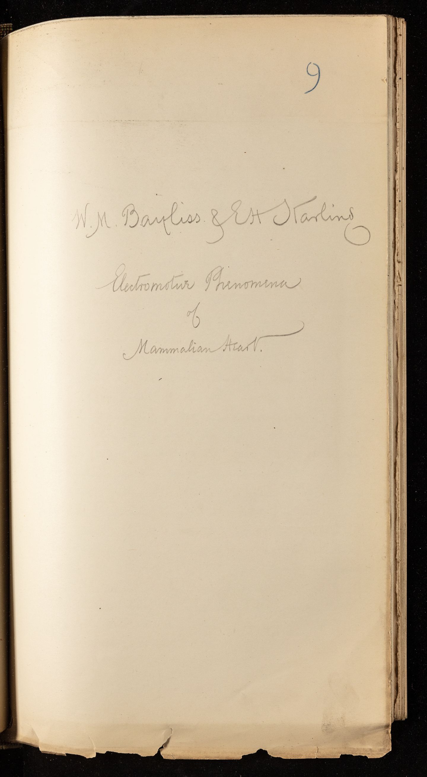 Unpublished paper, 'The electromotive phenomena of the mammalian heart ...