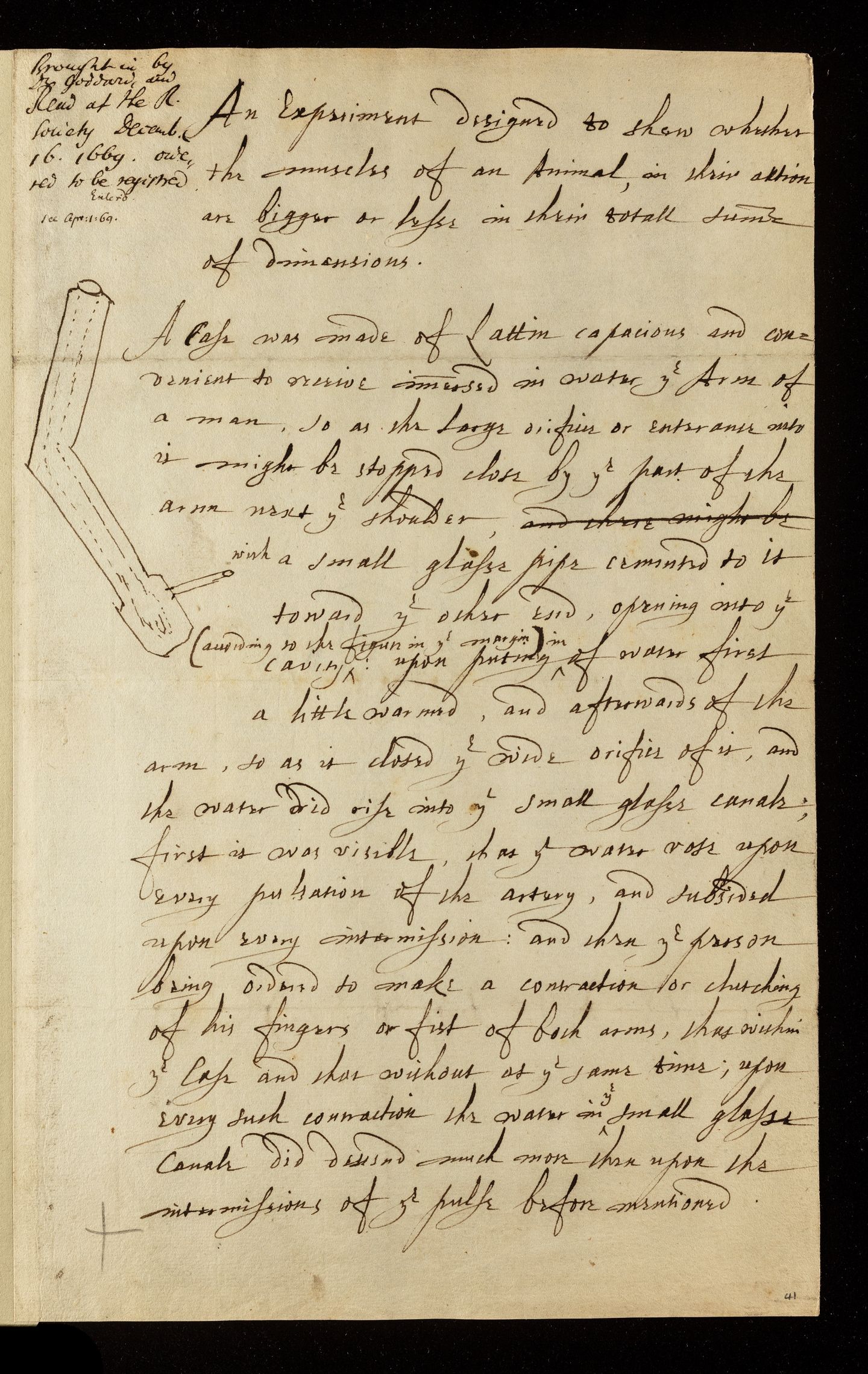 Paper, 'Experiment designed to shew whether the muscles of an animal ...