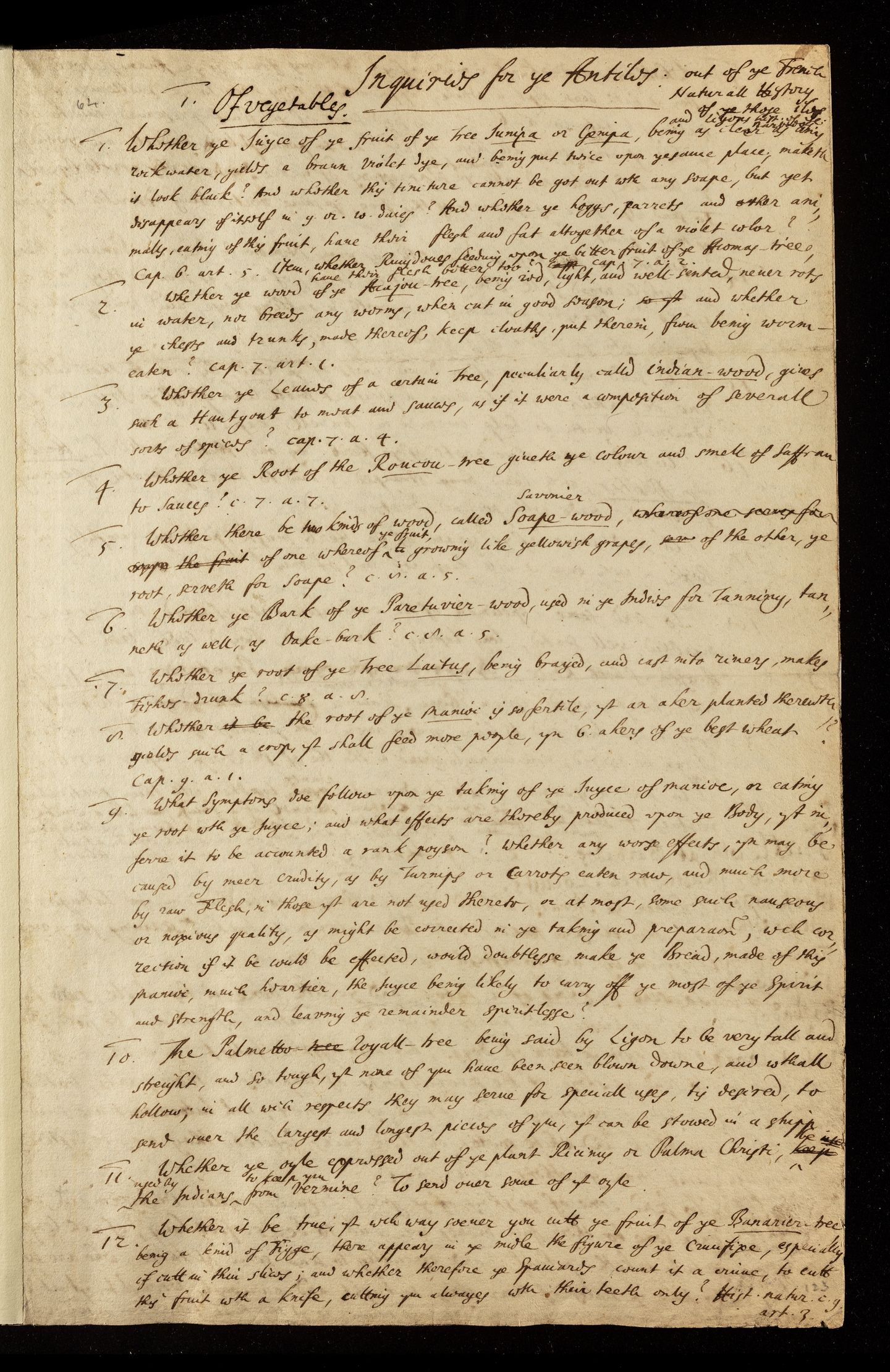 Paper, enquiries about the Antiles | The Royal Society: Science in the ...