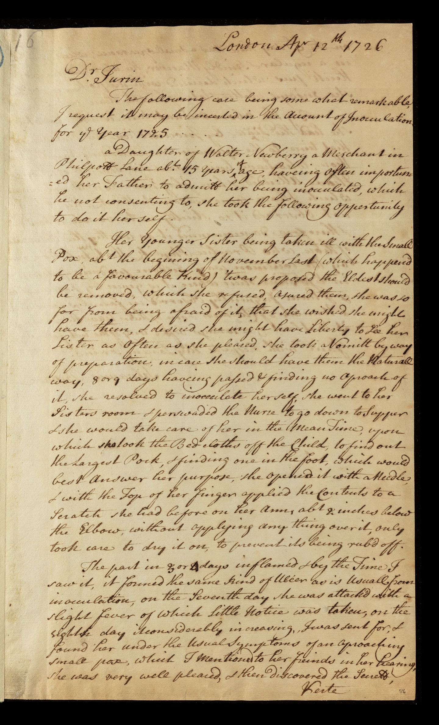 Letter, from Silvanus Bevan to James Jurin | The Royal Society: Science ...