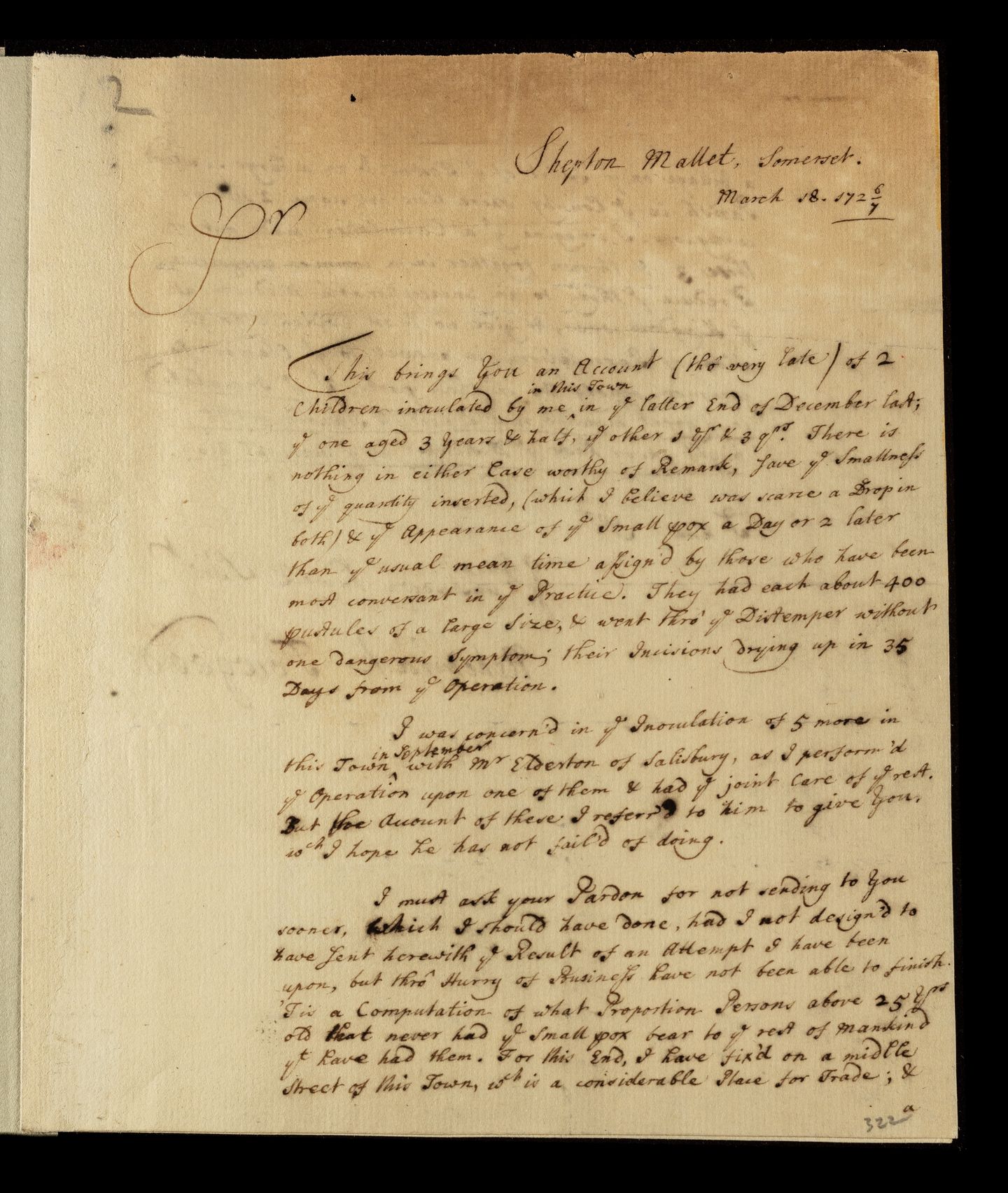 Letter, from Nehemiah Towgood to James Jurin | The Royal Society ...