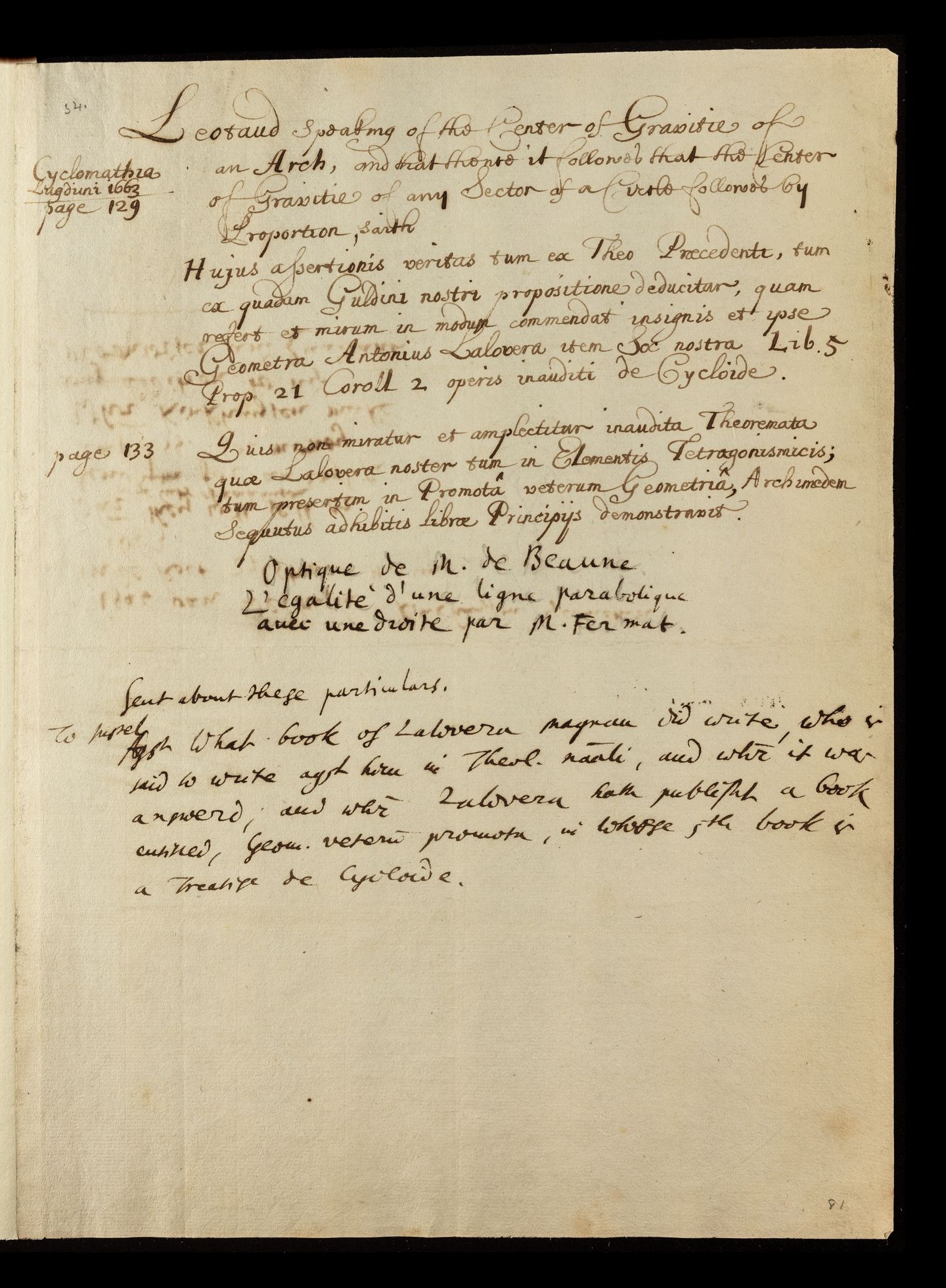 Extracts, From Vincent Leotaud's book 'The centre of gravitie of an ...