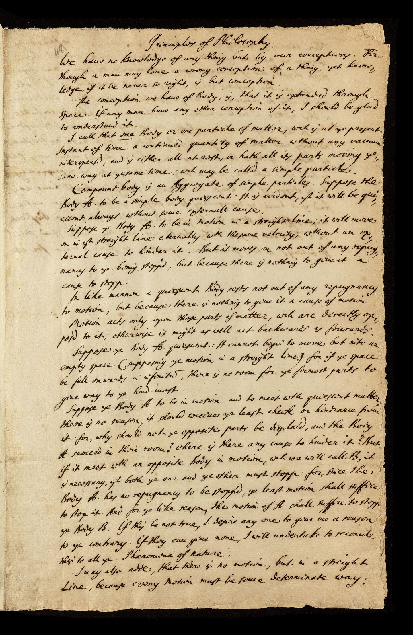 Paper, 'Principles of philosophy' by Mr [William?] Neile | The Royal ...