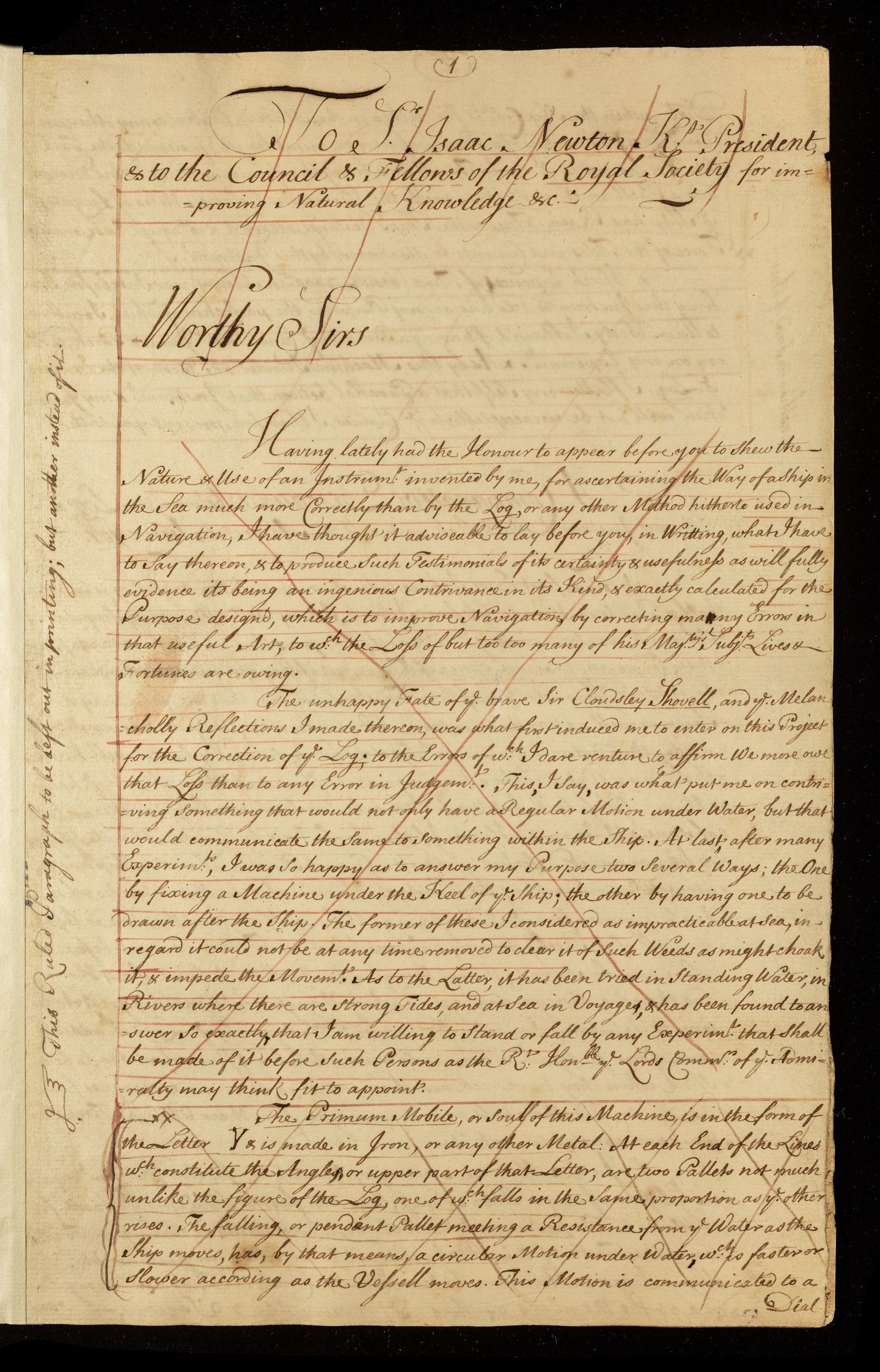 Letter, regarding observations of the tides of the River Thames [London ...