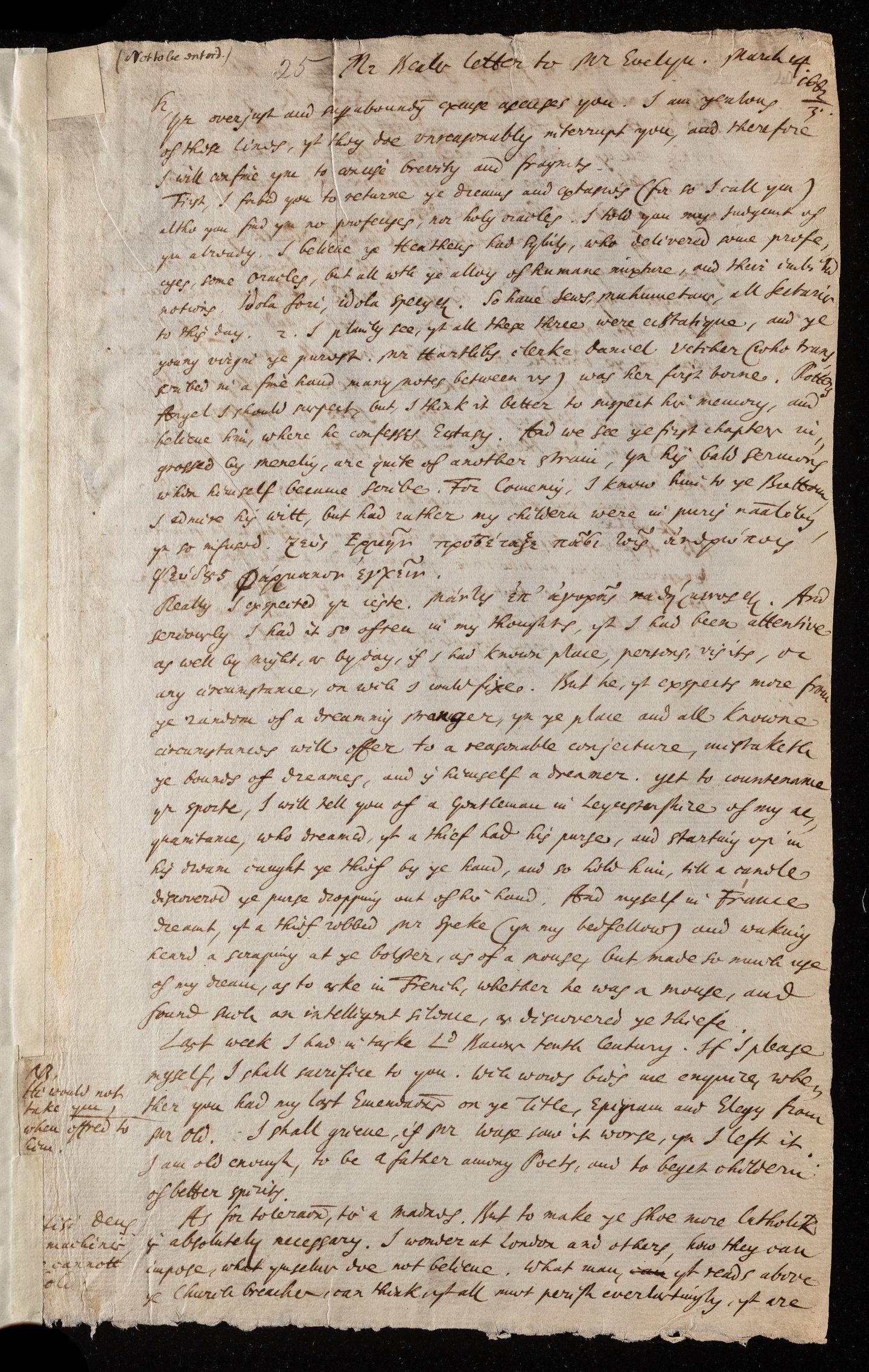 Letter, from John Beale to John Evelyn | The Royal Society: Science in ...