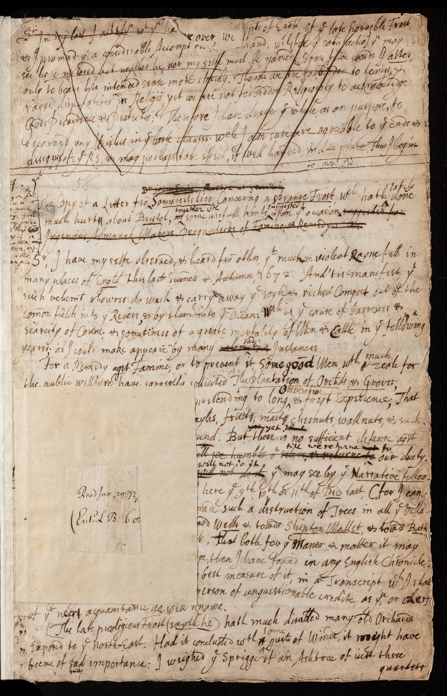 Letter, from John Beale to Henry Oldenburg | The Royal Society: Science ...