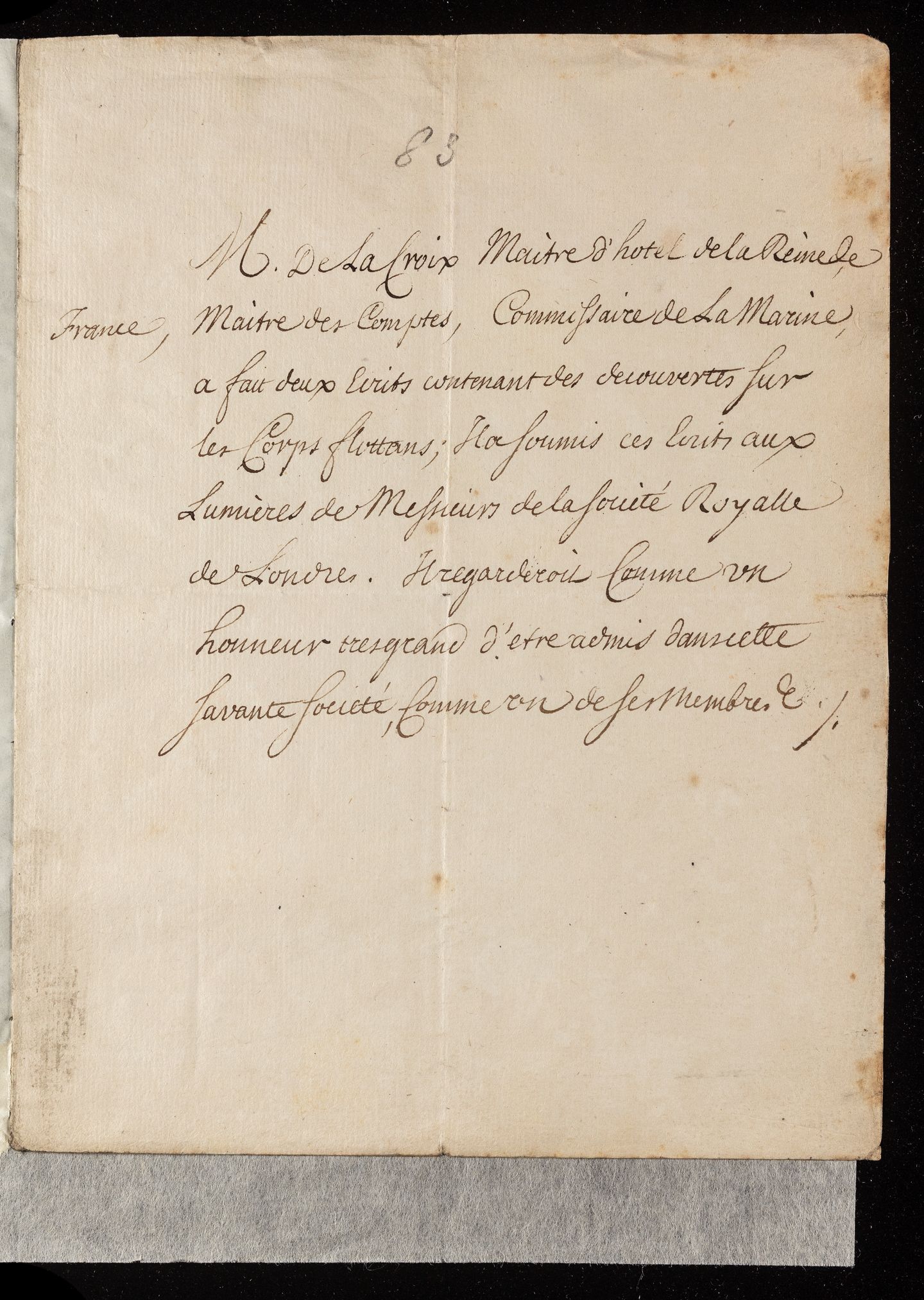 Note about Francois de la Croix | The Royal Society: Science in the Making