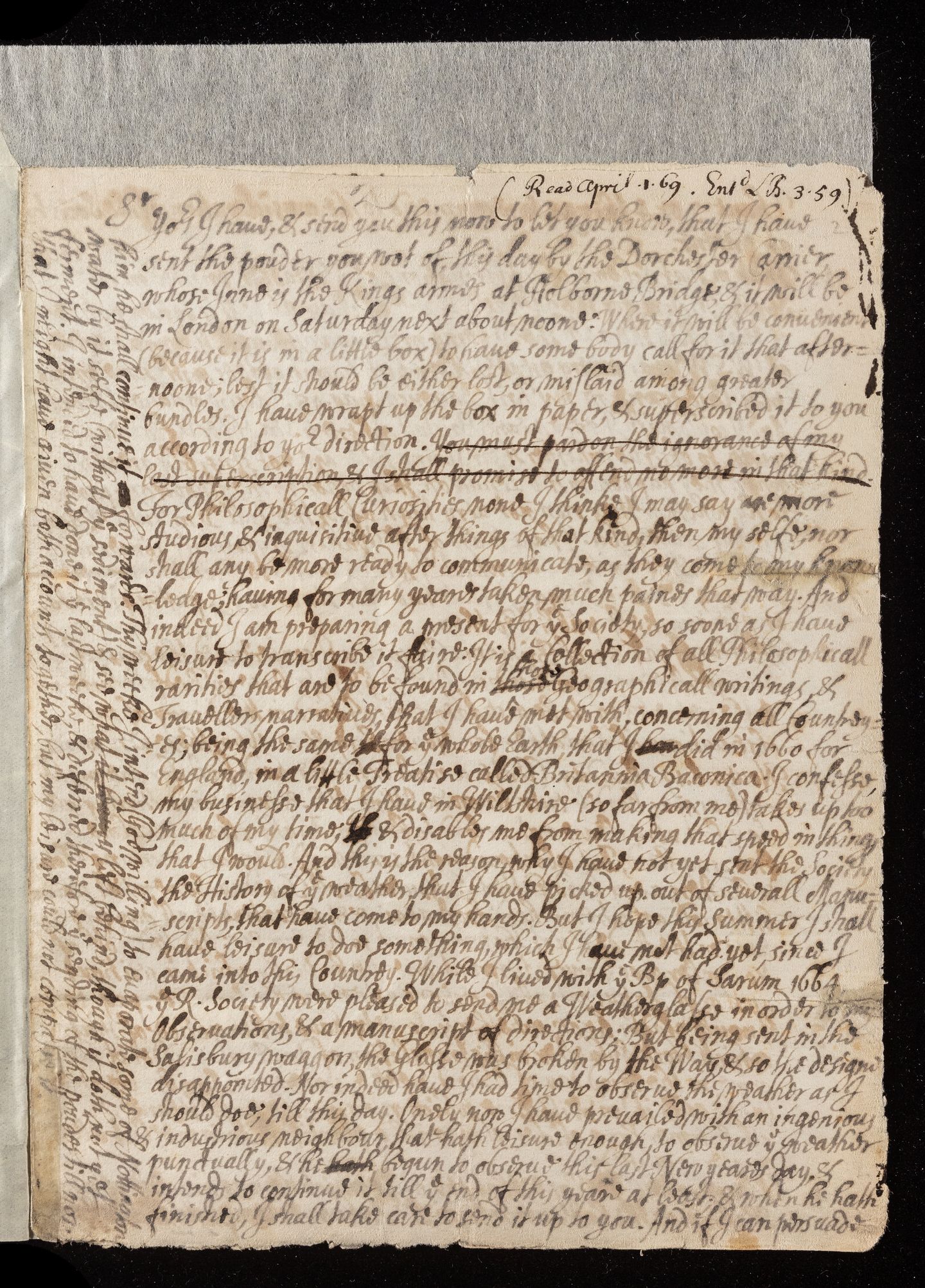 Letter, from Joshua Childrey to Henry Oldenburg | The Royal Society ...