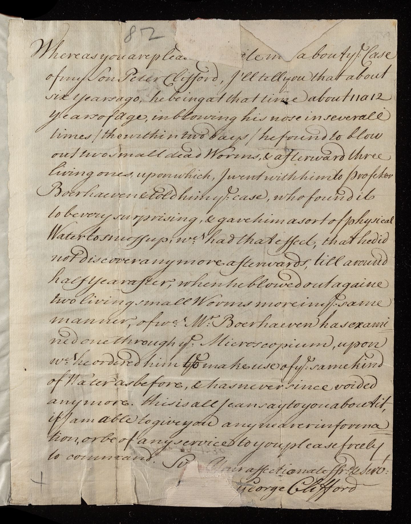 Letter, from George Clifford to Philip Miller | The Royal Society ...