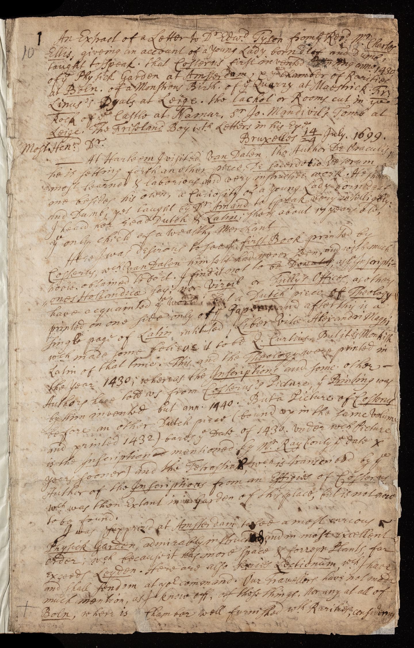 Extract of a letter, from Revered Charles Ellis to Edward Tyson | The ...