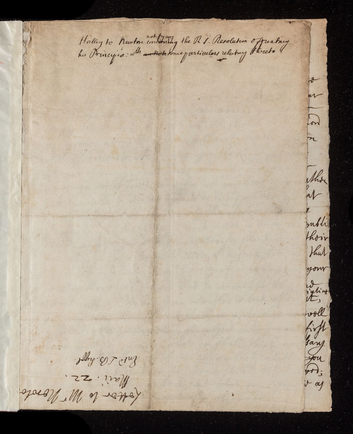 Letter, from Edmond Halley to Isaac Newton | The Royal Society: Science ...