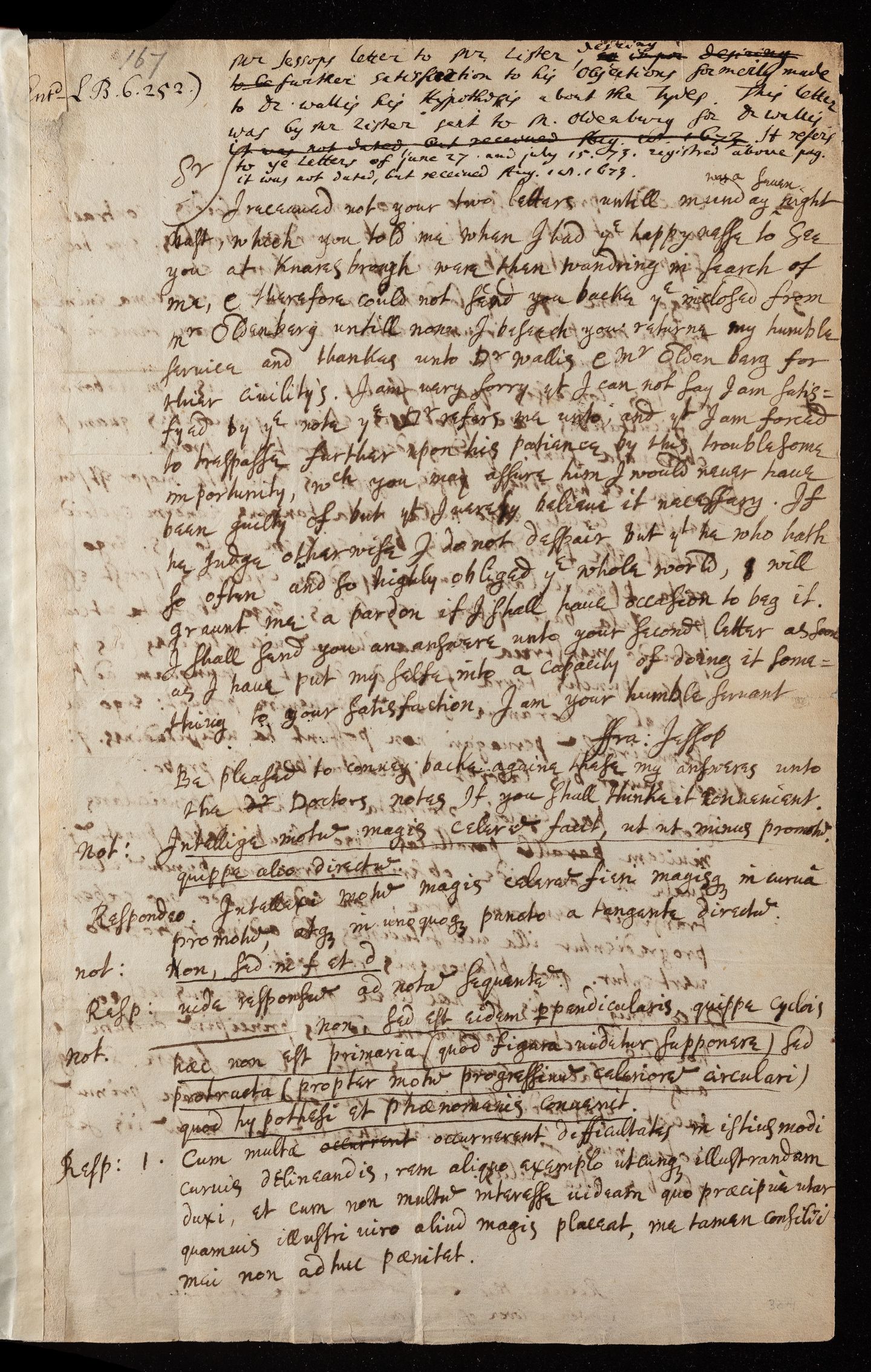 Letter, from Francis Jessop to Martin Lister | The Royal Society ...