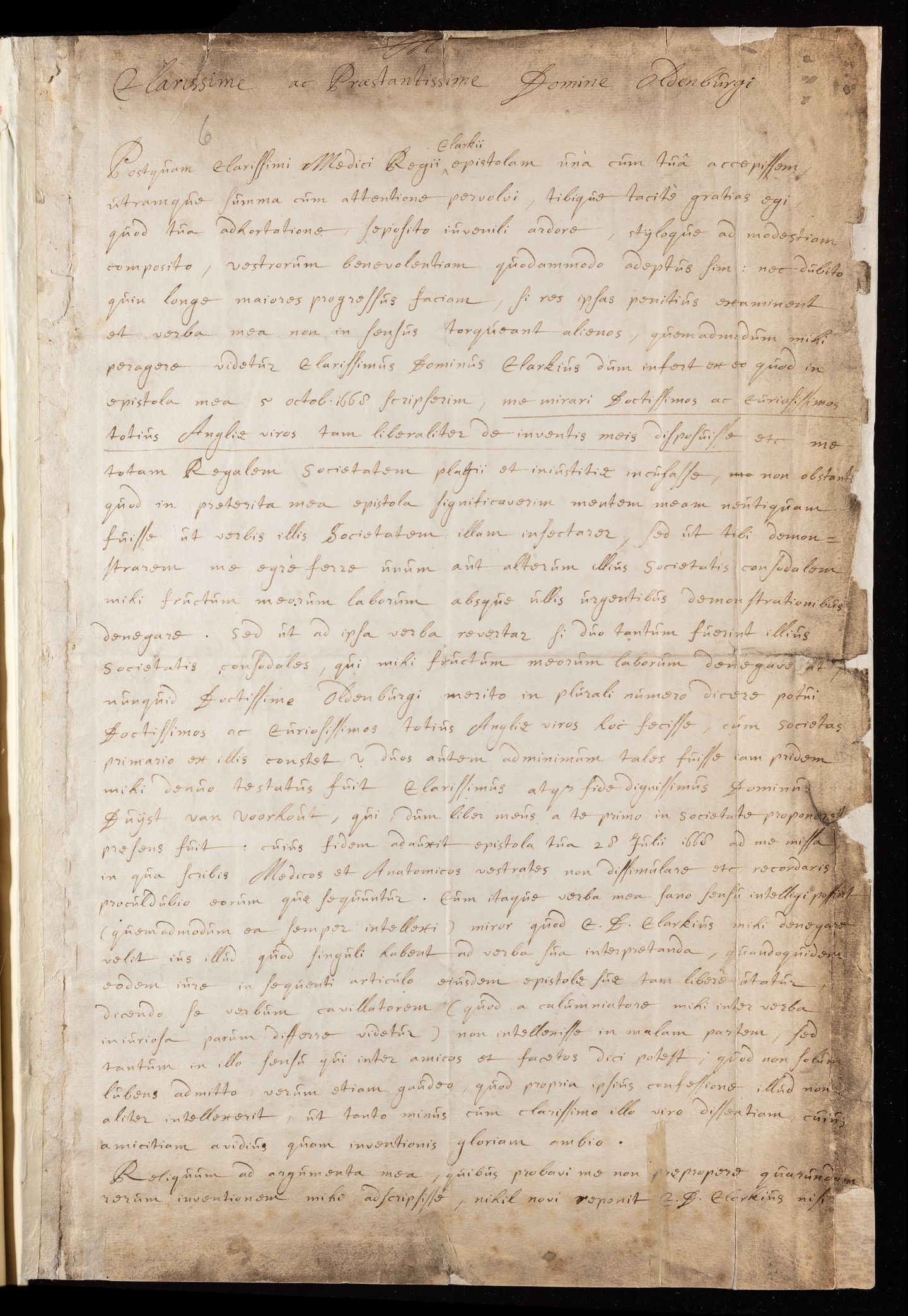 Letter, from Regnier de Graaf to Henry Oldenburg, dated at Delft | The ...