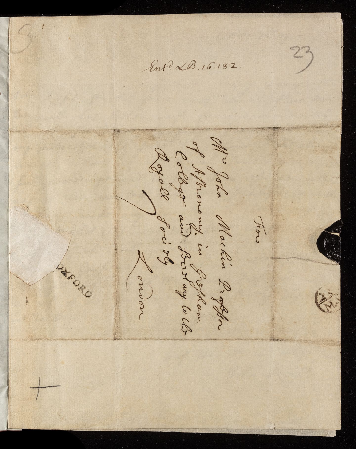 Letter, from John Keill to John Machin, dated at Oxford | The Royal ...
