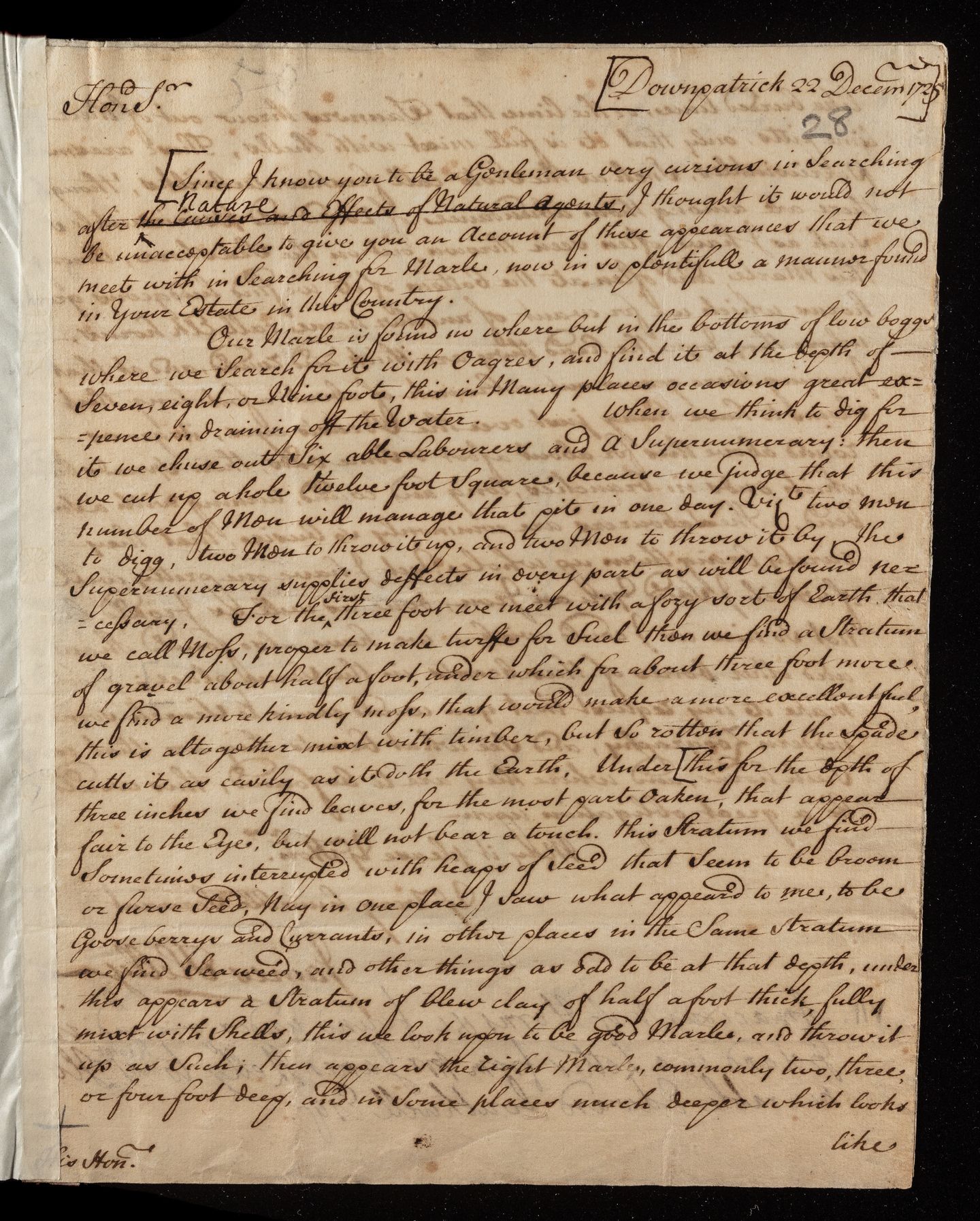 Letter, from James Kelly to Edward Southwell, dated at Downpatrick ...