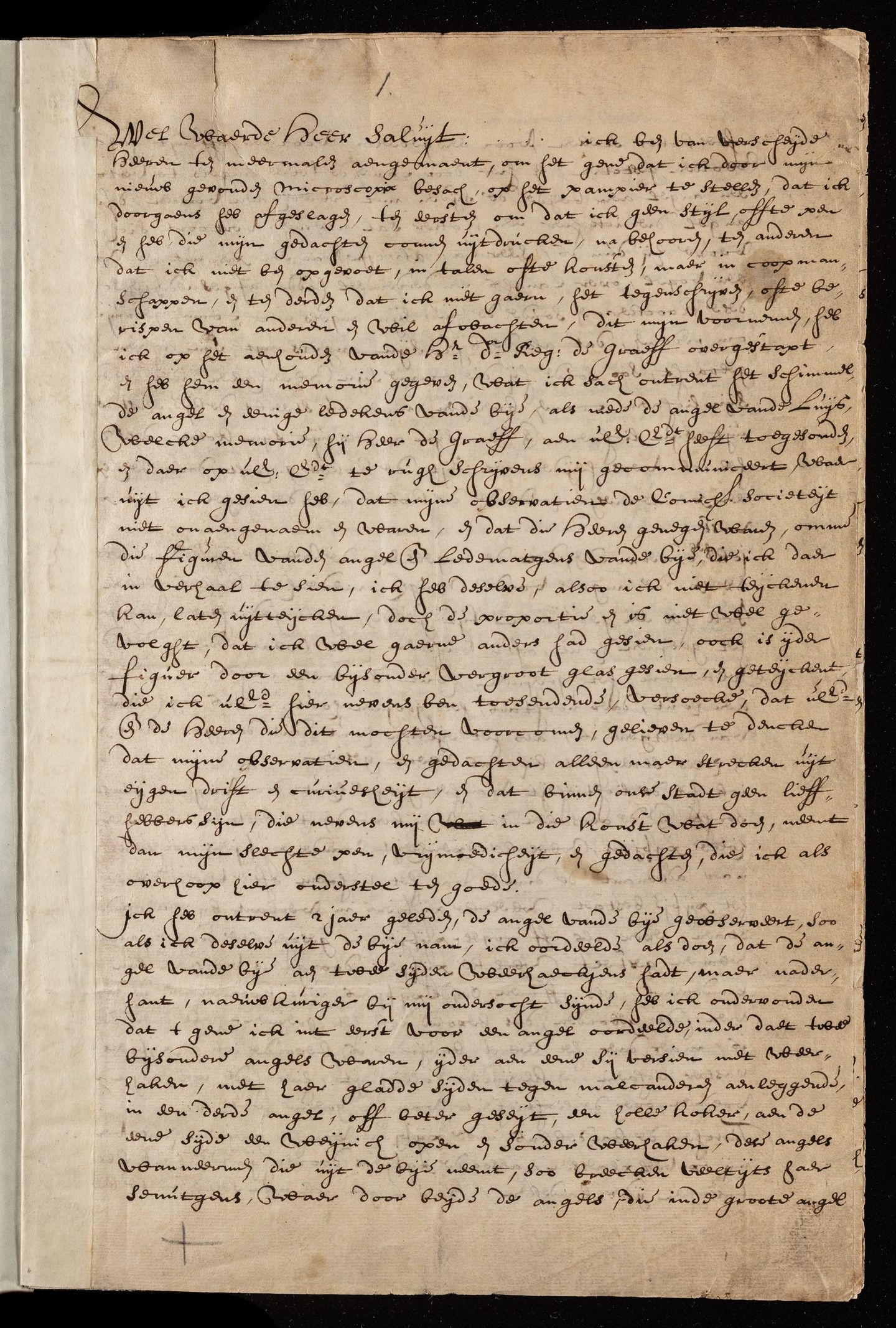 Letter, from Antoni van Leeuwenhoek to Henry Oldenburg, dated at Delft ...