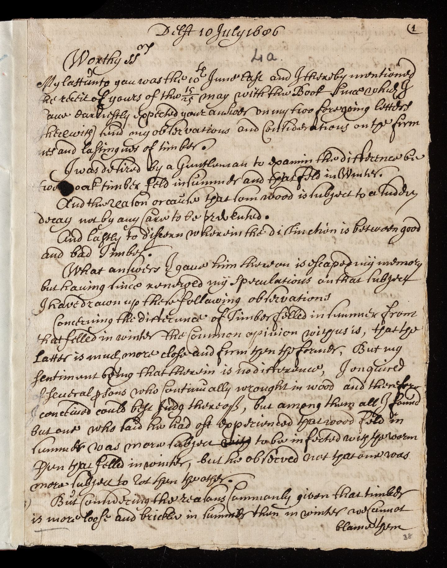 Translated extract of a letter, from Antoni van Leeuwenhoek to the ...