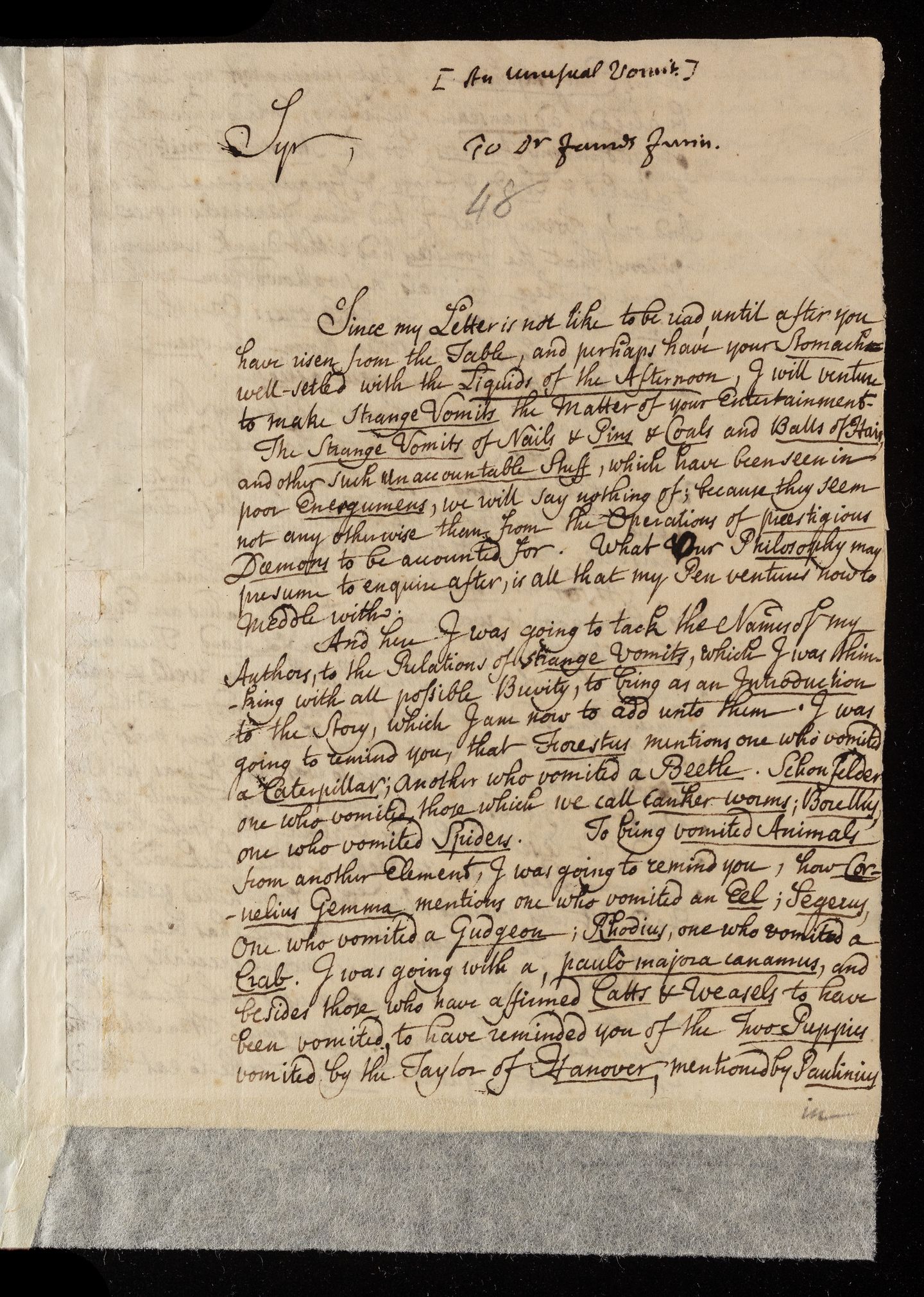 Letter, from Cotton Mather to James Jurin | The Royal Society: Science ...