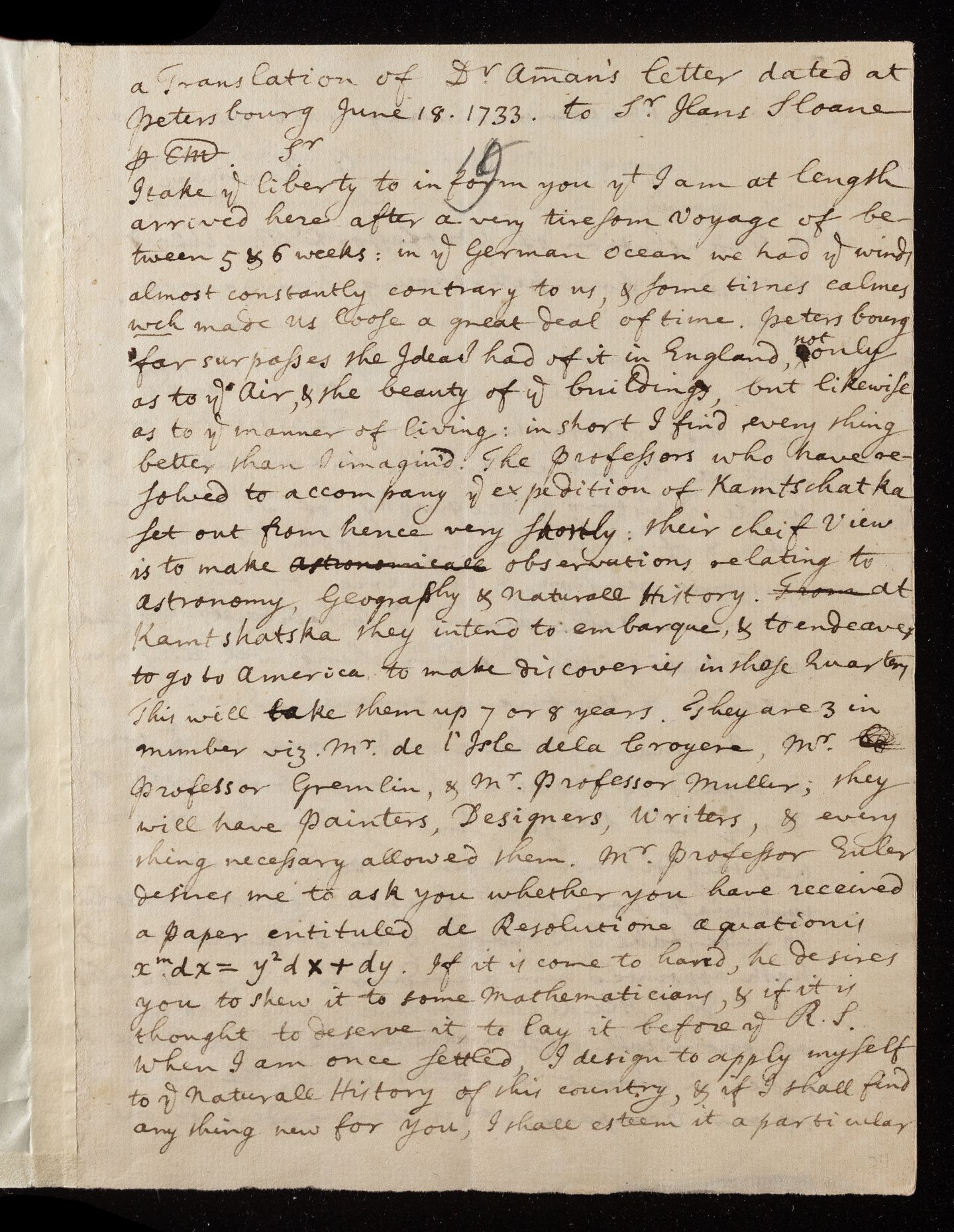 Translations from Dr Amman to Hans Sloane and G[erhard] F[riedrich ...