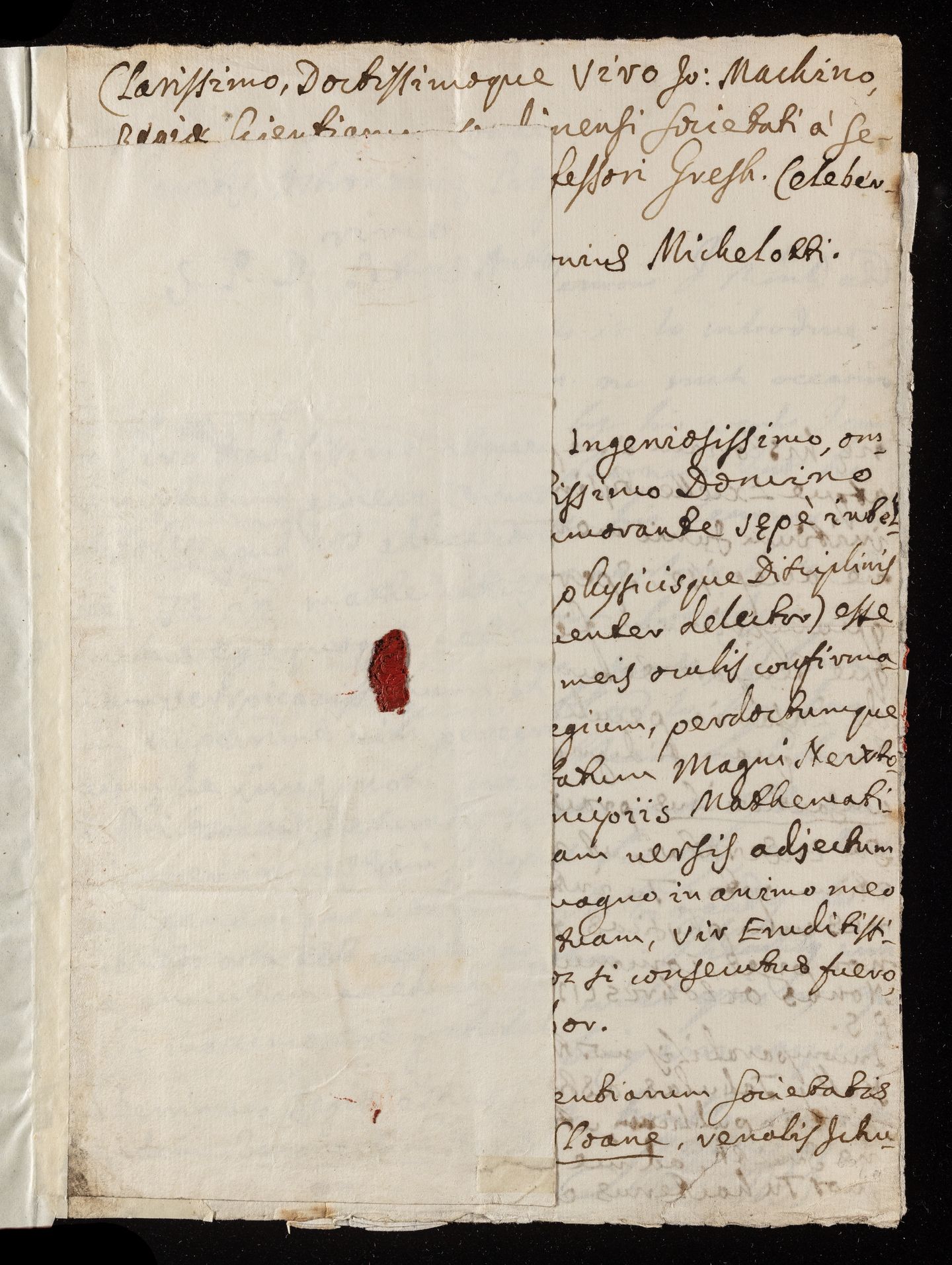 Letter, from Pietro Michelotti to John Machin | The Royal Society ...