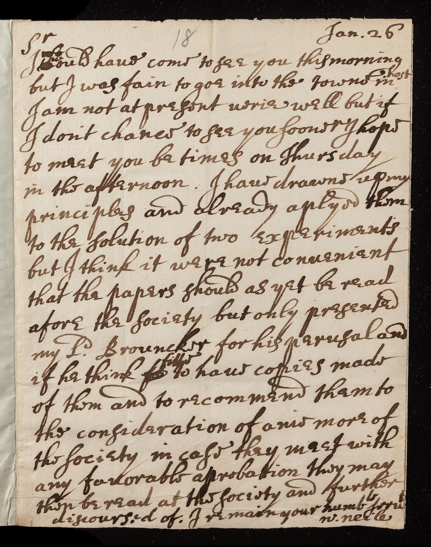 Letter, from William Neile to Henry Oldenburg | The Royal Society ...