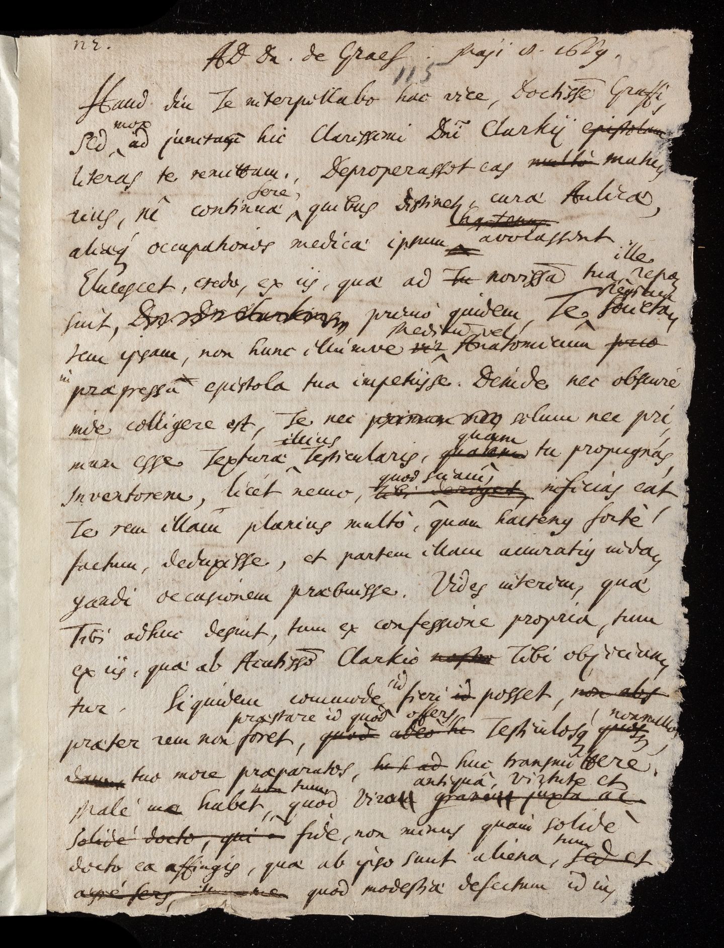 Letter, from Henry Oldenburg to Regnier de Graaf | The Royal Society ...
