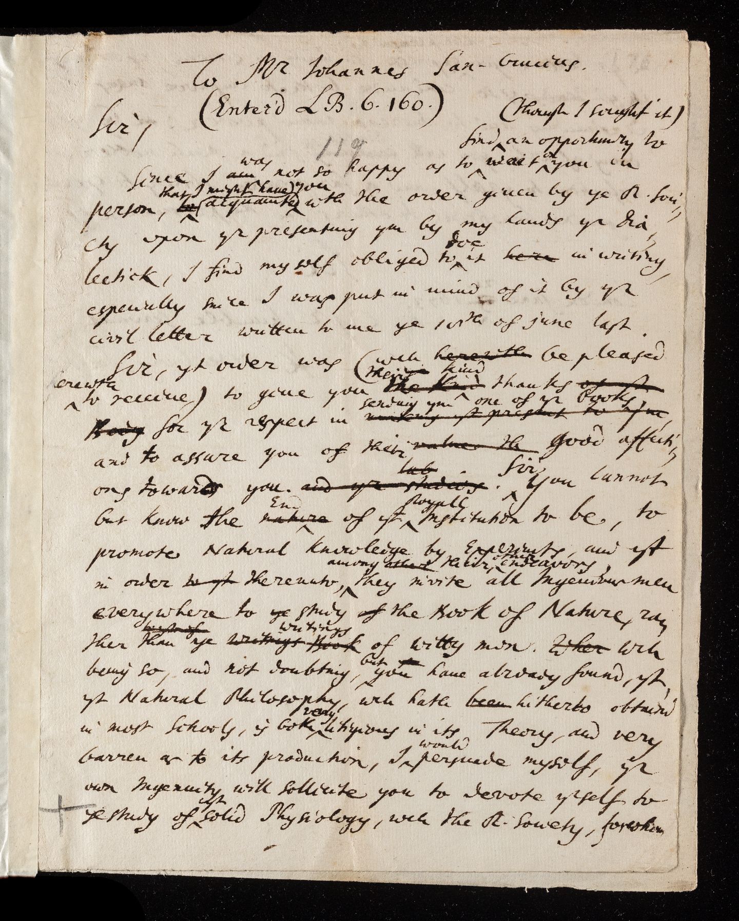 Letter, from Henry Oldenburg to Godin de Sainte Croix, dated at London ...