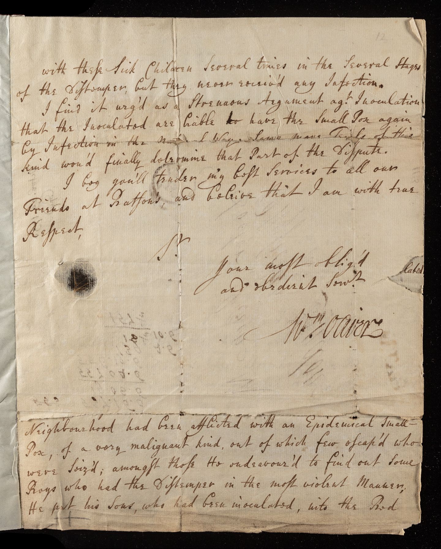 Letter, from William Oliver to James Jurin, dated at Bath | The Royal ...