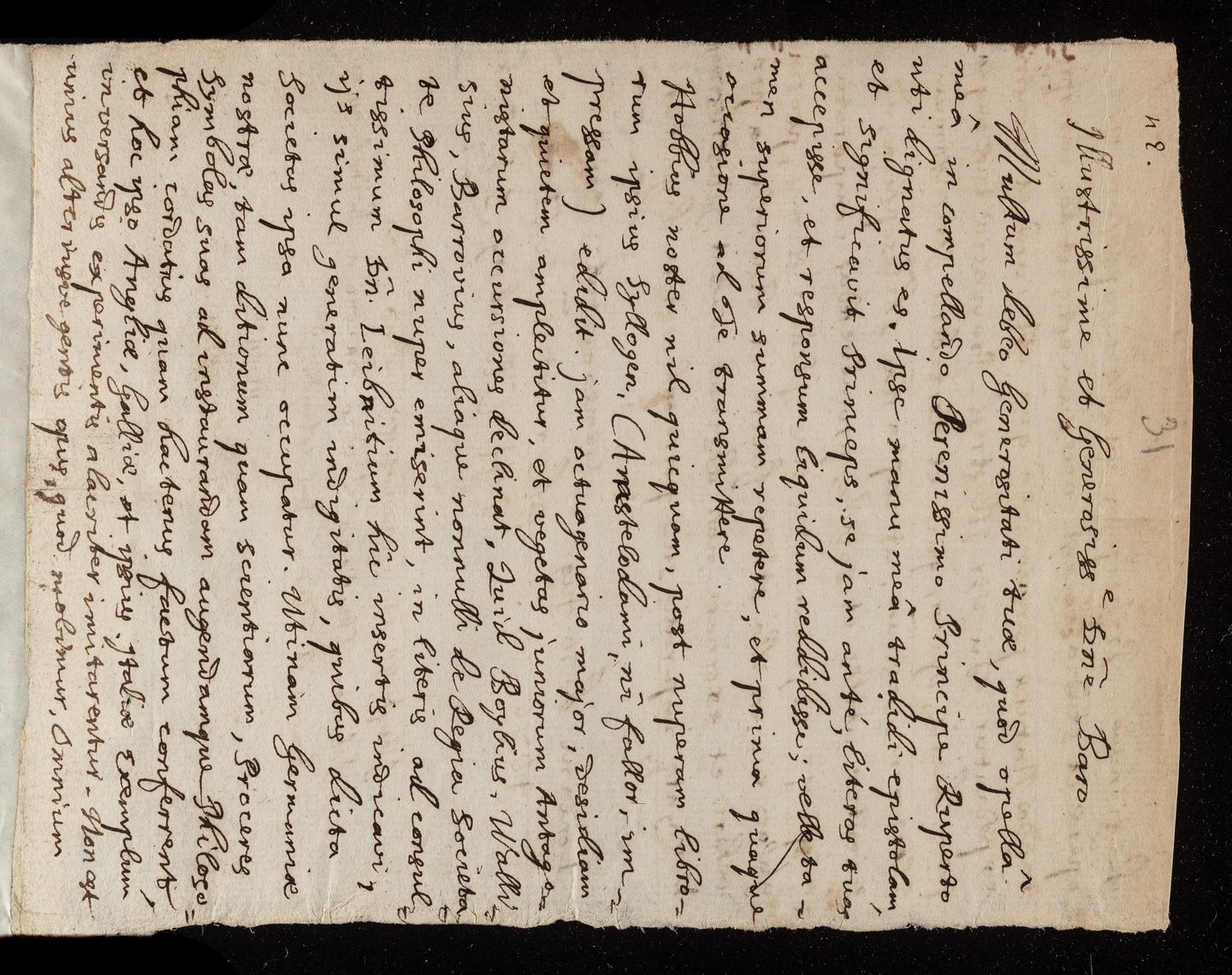 Letter, from Henry Oldenburg to Johannes Christian von Boineburg, dated ...