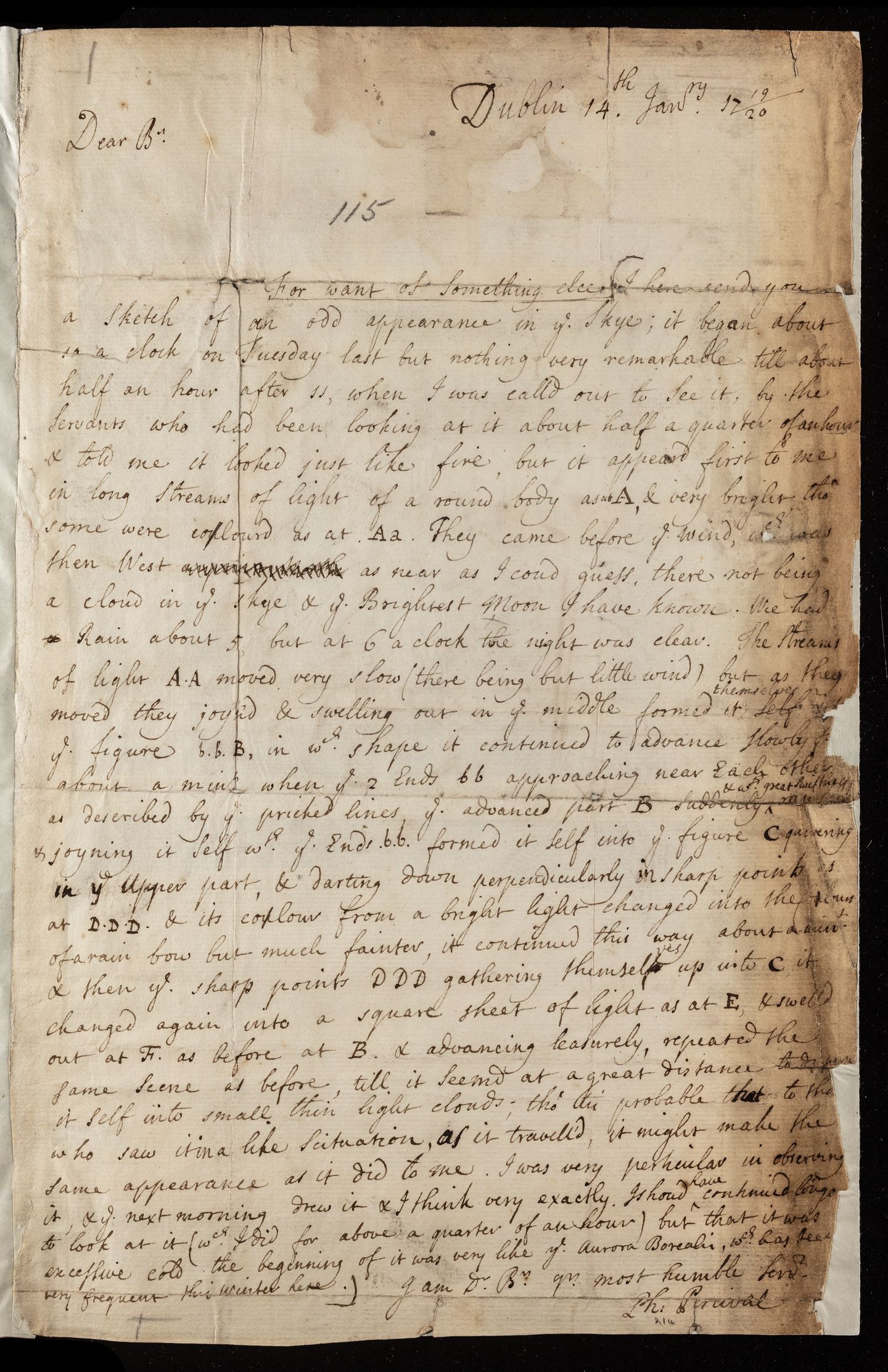 Letter, from Philip Percival to his brother Lord Percival, dated at ...