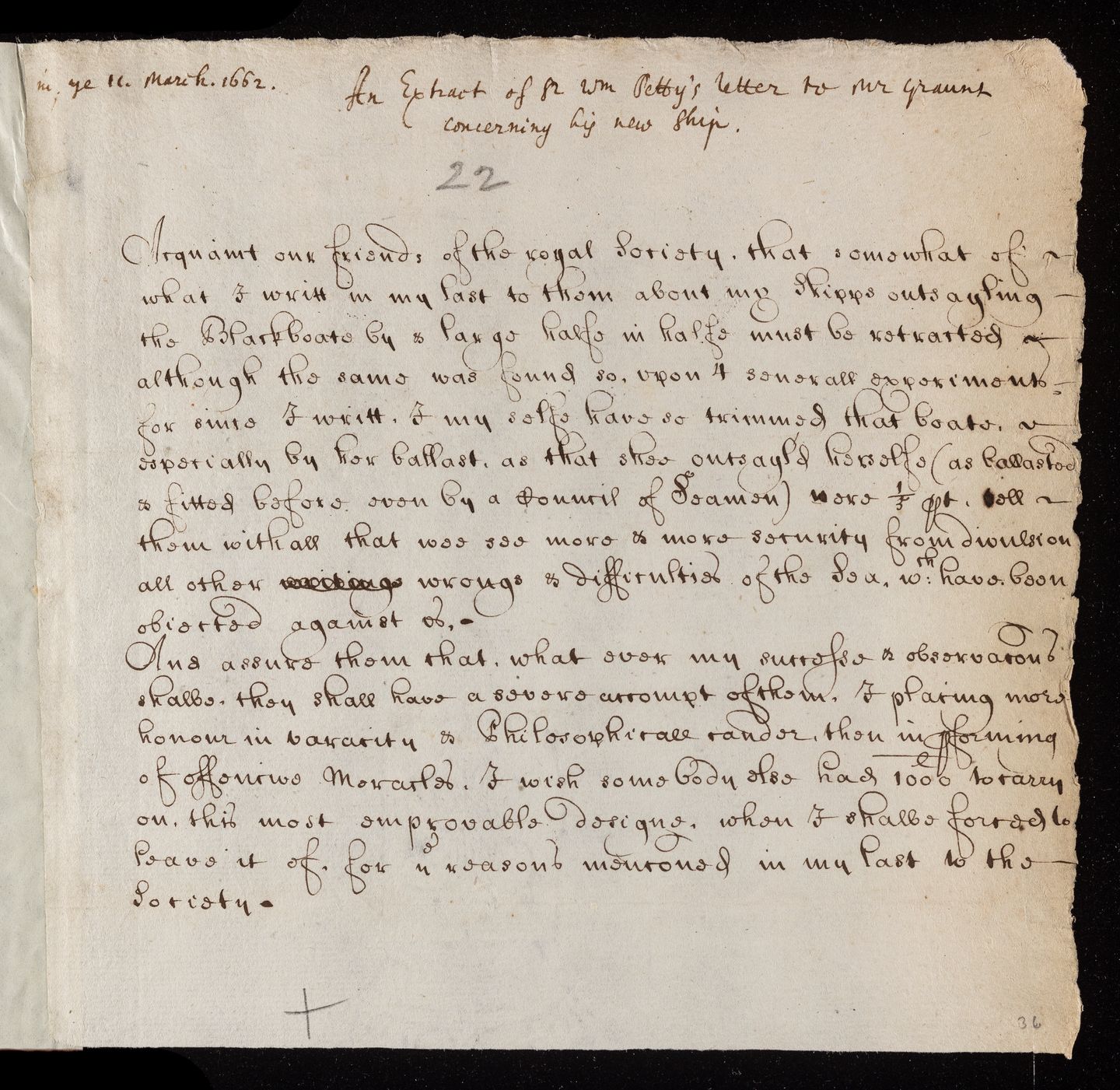 Extract of a letter, from William Petty to Mr Graunt | The Royal ...