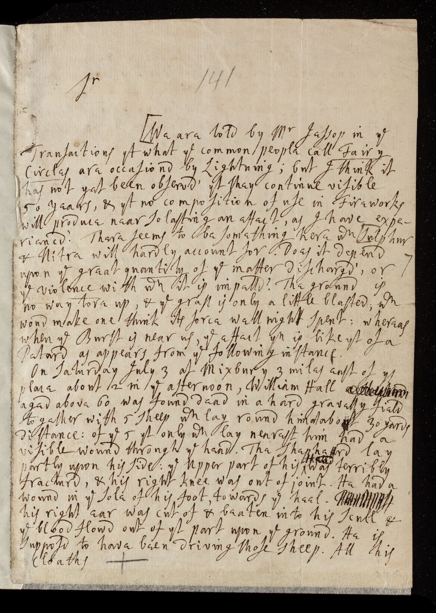 Letter, from Reverend Joseph Wasse to Dr [Richard] Mead | The Royal ...