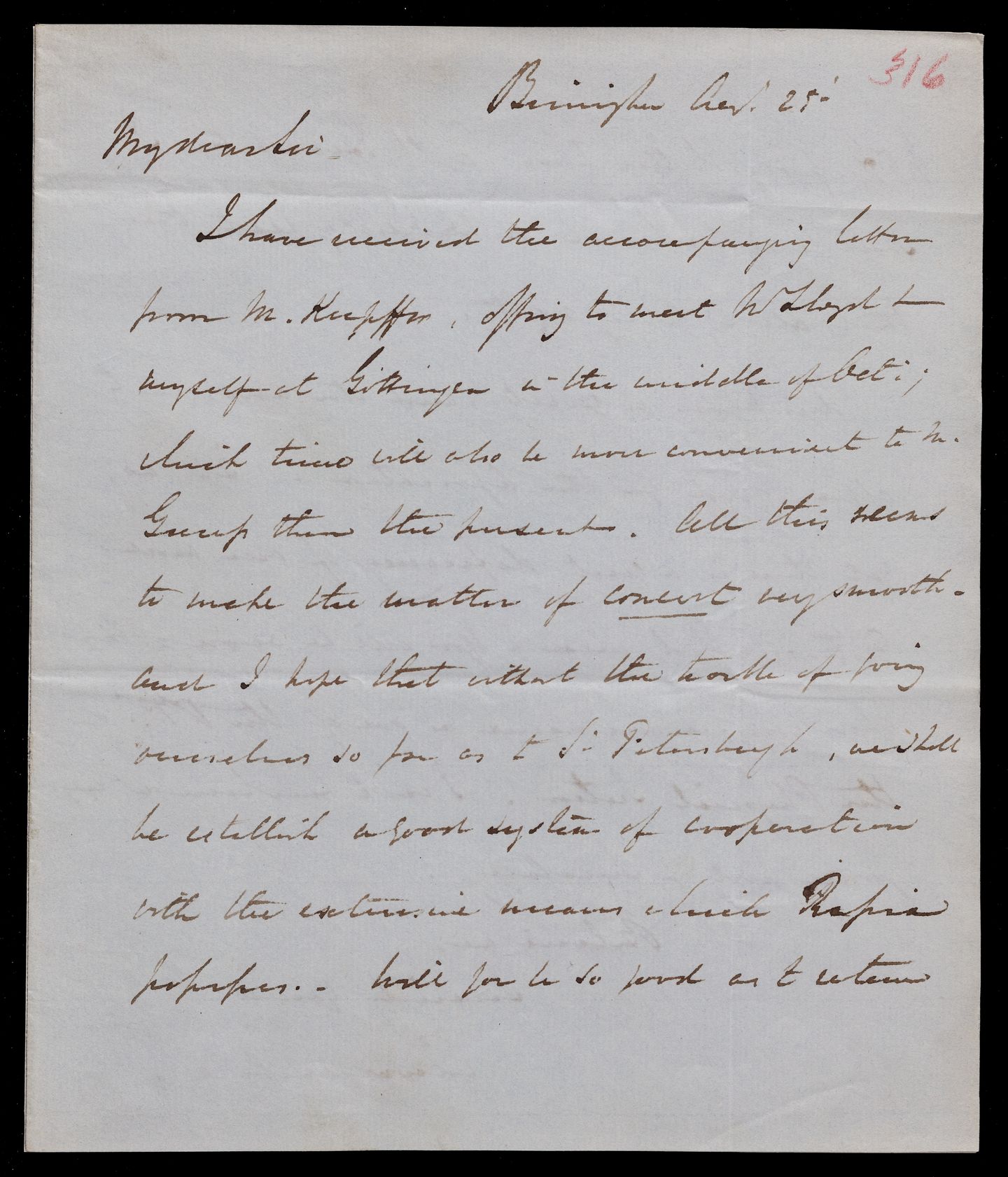 Letter, from Edward Sabine to Sir John Herschel, dated at Birmingham ...
