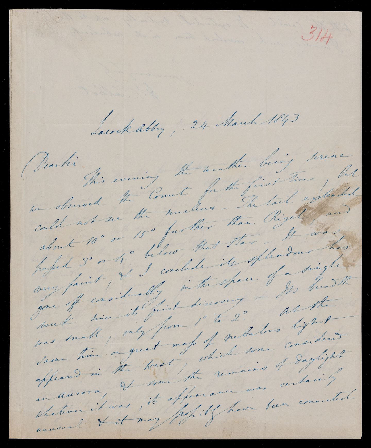 Letter, from William Henry Fox Talbot to Sir John Herschel, dated at ...