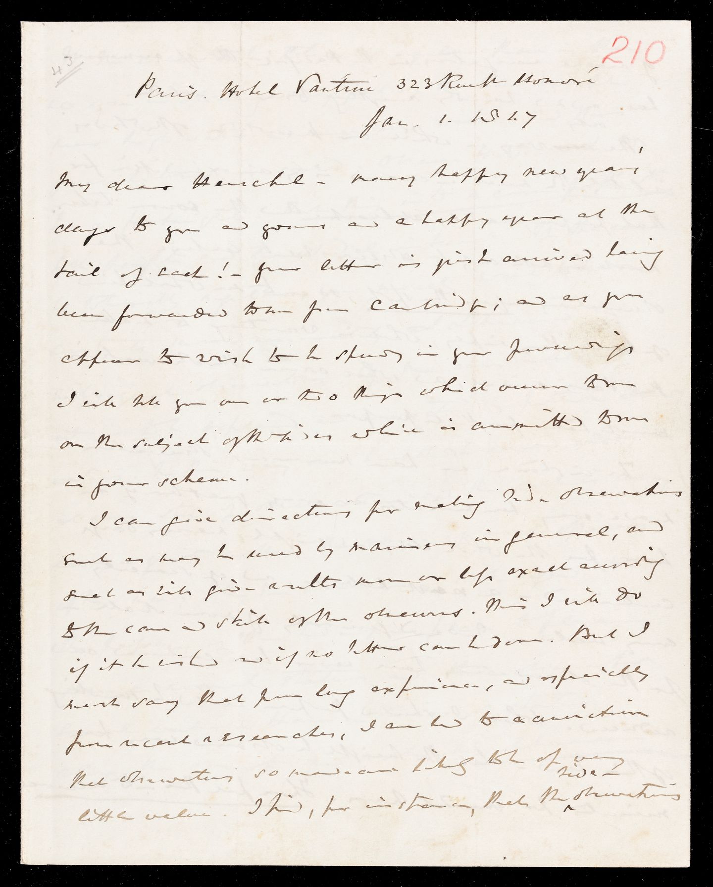Letter, from William Whewell to Sir John Herschel, dated at Paris | The Royal Society: Science ...
