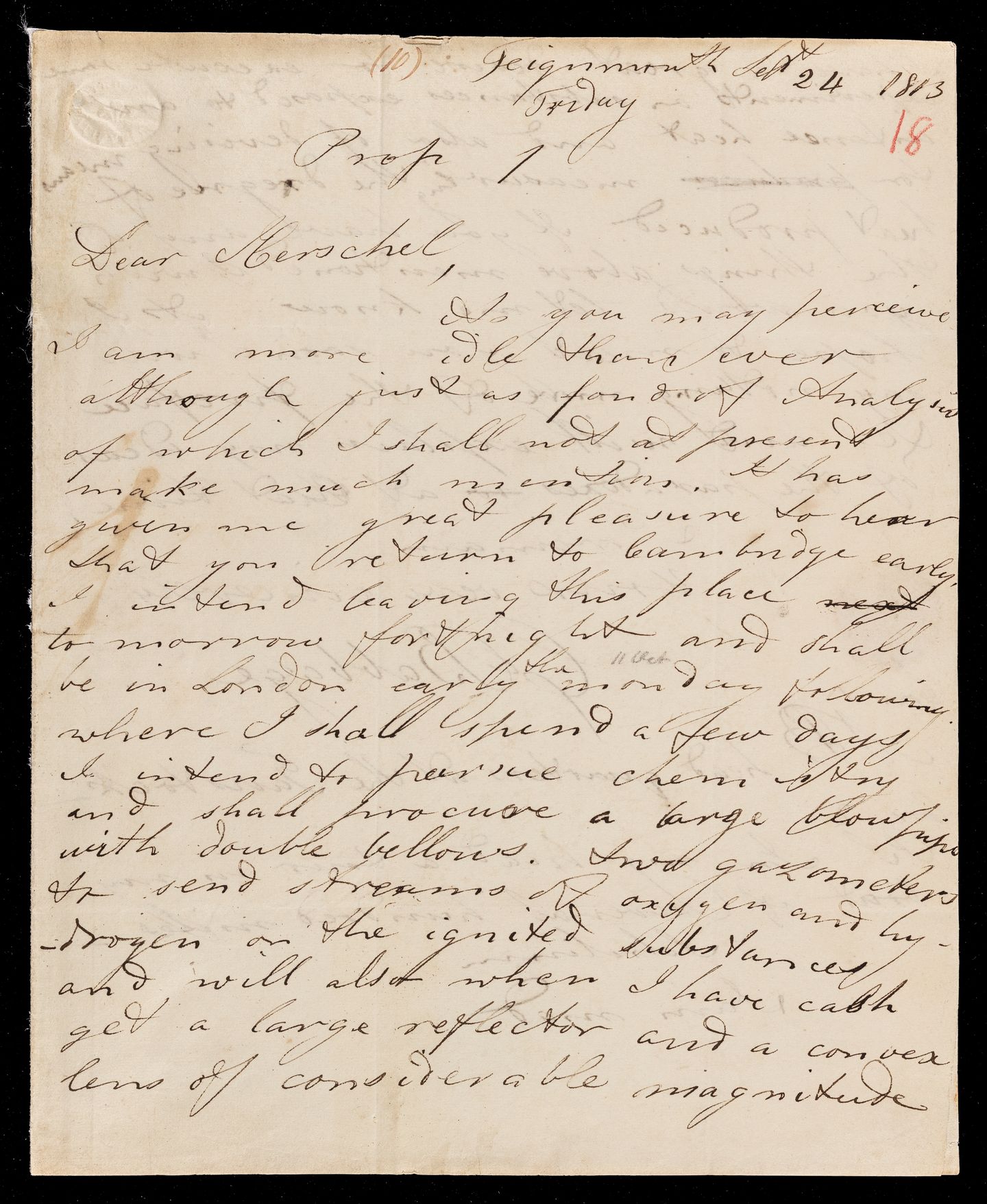 Letter, from Charles Babbage to Sir John Herschel, dated at Teignmouth | The Royal Society ...