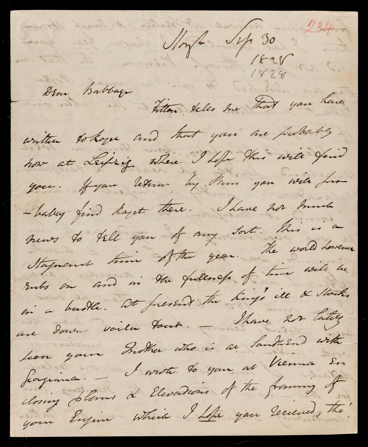 Letter, from Sir John Herschel to Charles Babbage, dated at Slough | The Royal Society: Science ...