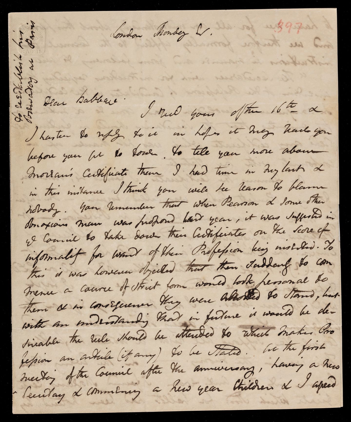 Incomplete letter, from Sir John Herschel to Charles Babbage | The ...