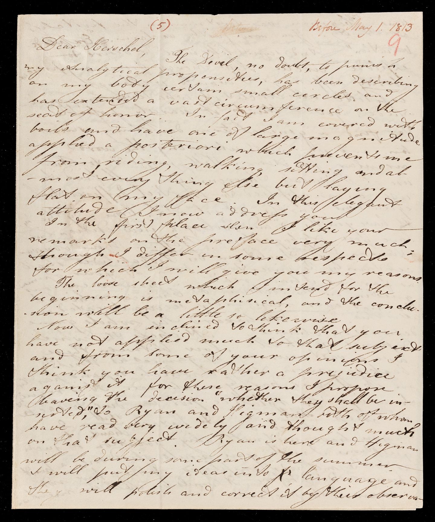Letter, from Charles Babbage to Sir John Herschel, dated at [Cambridge] | The Royal Society ...