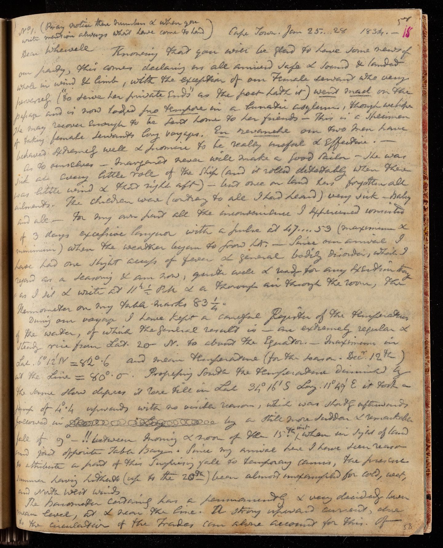 Copy letter, from Sir John Herschel to William Whewell, dated at Cape Town | The Royal Society ...