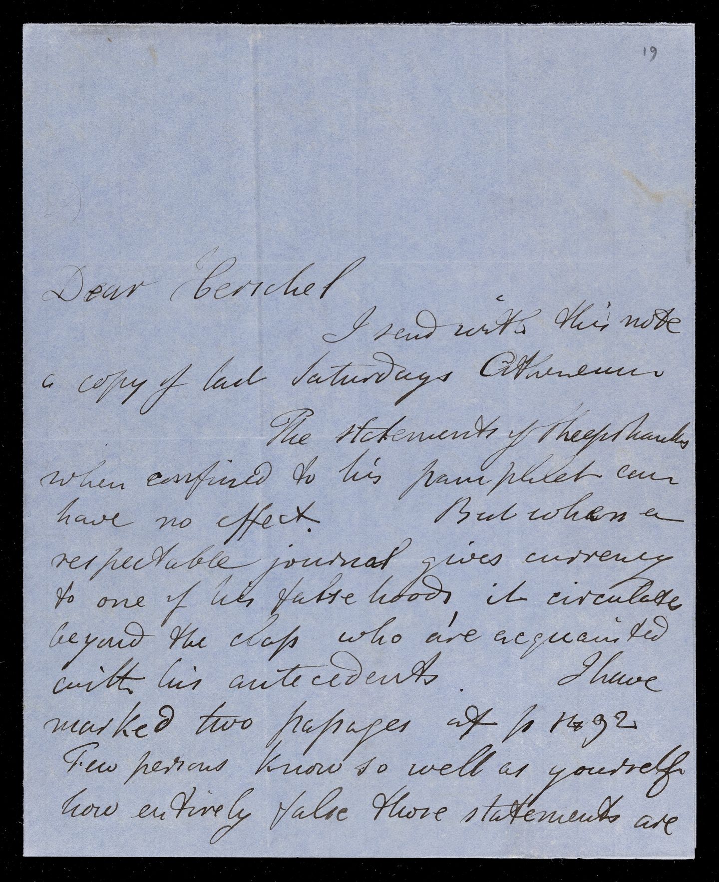 Letter, from Charles Babbage to Sir John Herschel, dated at Dorset | The Royal Society: Science ...