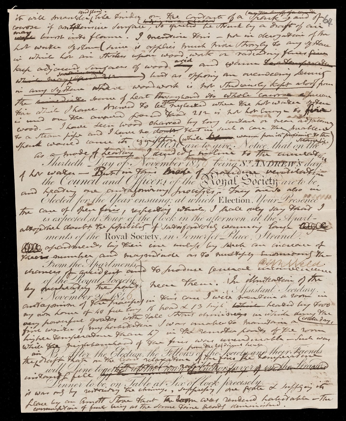 Draft letter, from Sir John Herschel to [Josiah Forshall?], dated at 24 ...