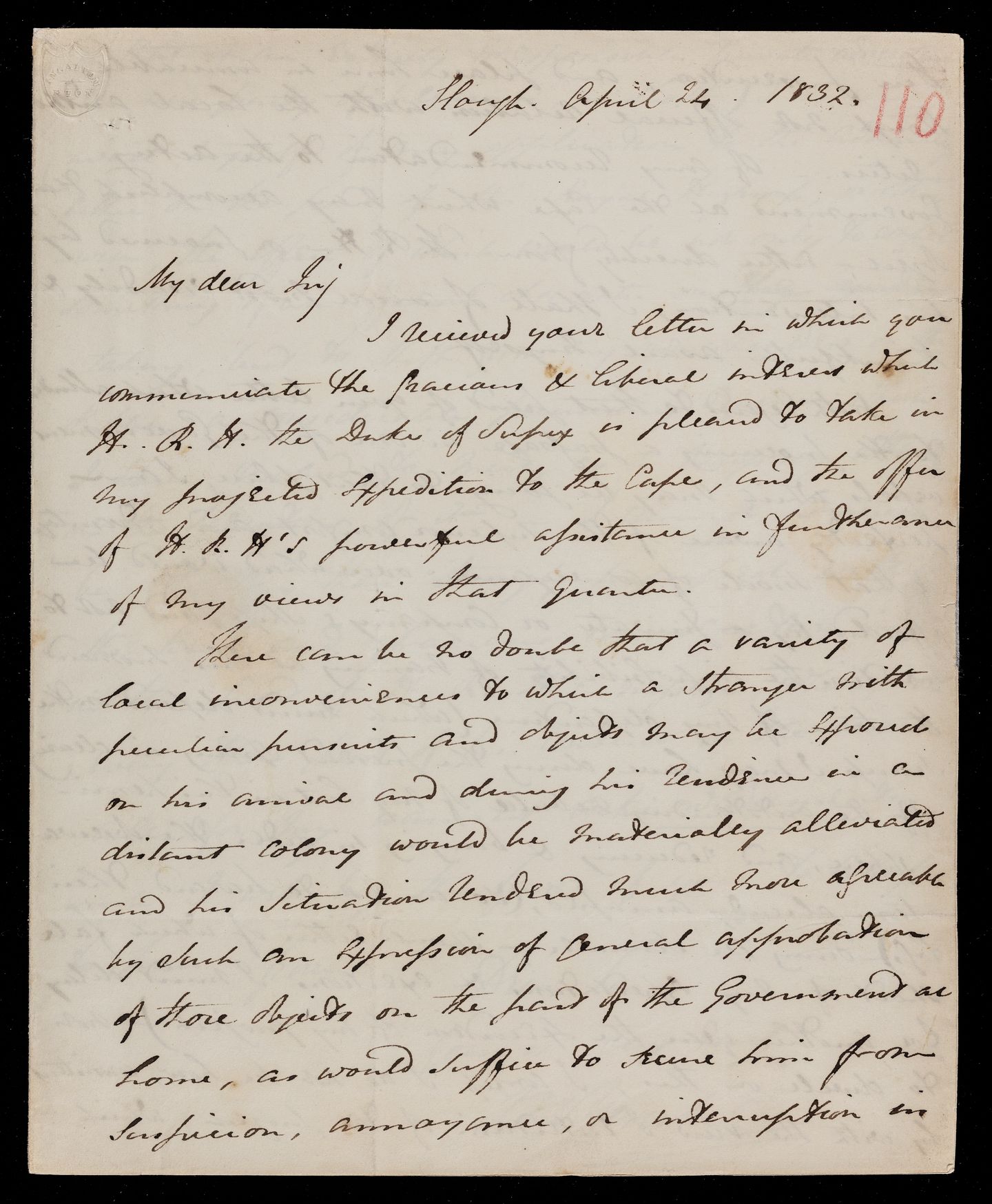 Letter, from Sir John Herschel to Francis Baily, dated at Slough | The Royal Society: Science in ...