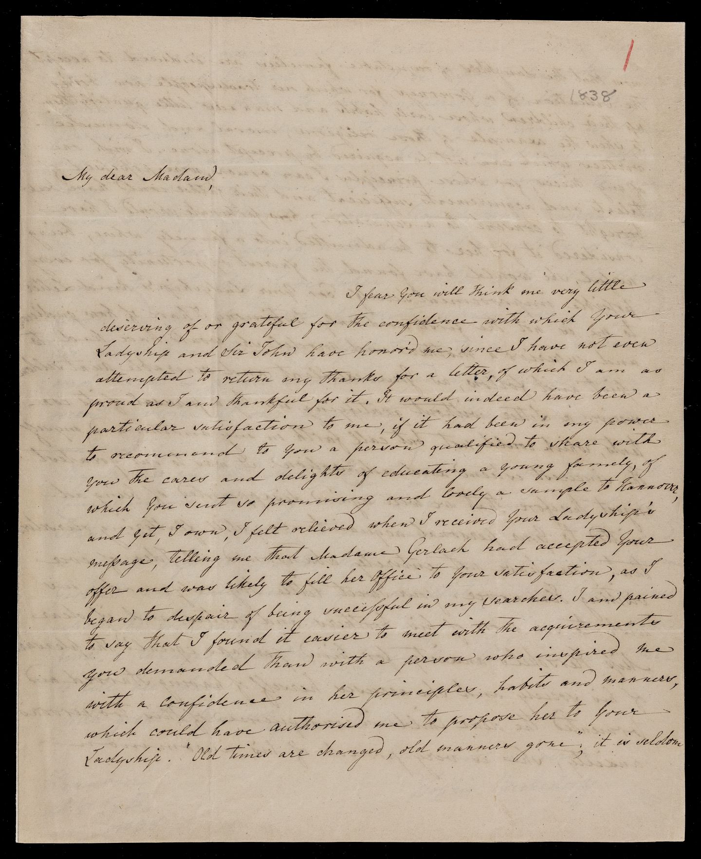 Letter, from Sophie Beckedorff to Margaret Brodie Herschel, dated at ...