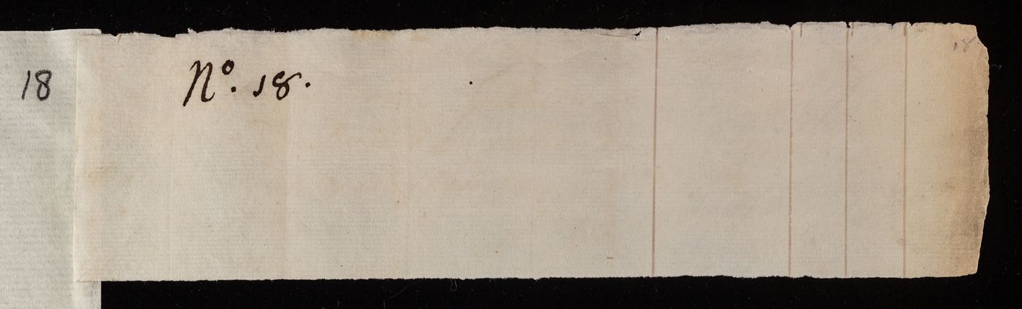 Paper slip, with figure, numbered '18' | The Royal Society: Science in ...