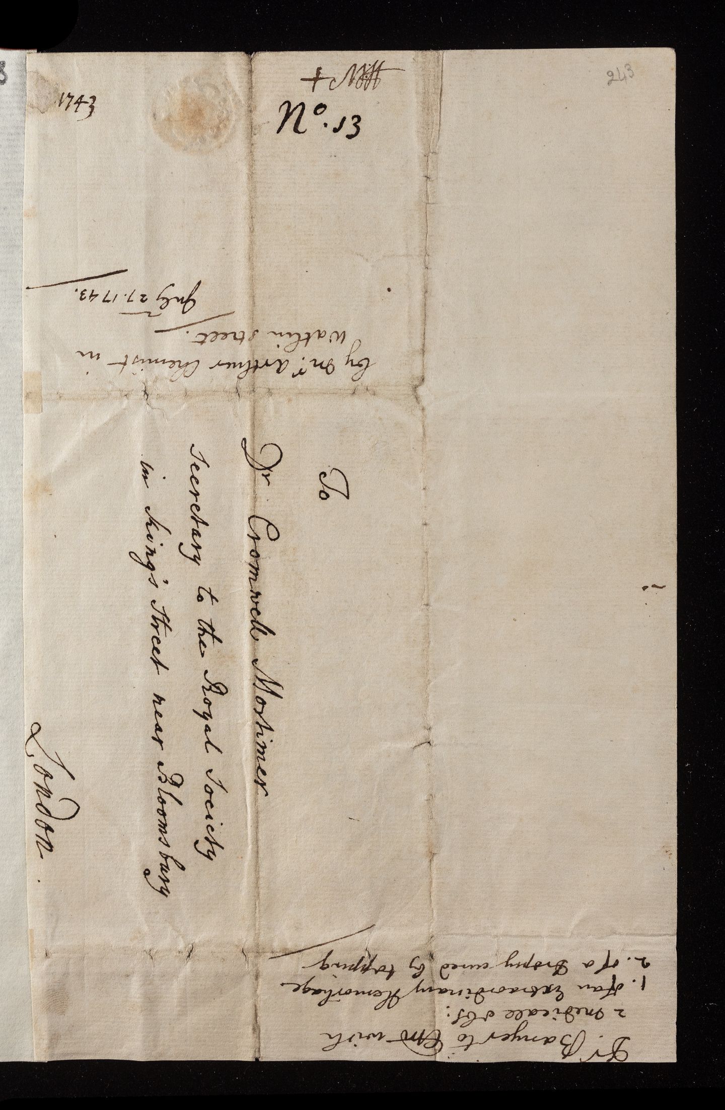 Letter, 'Two remarkable medical observations' from Henry Banyer to ...